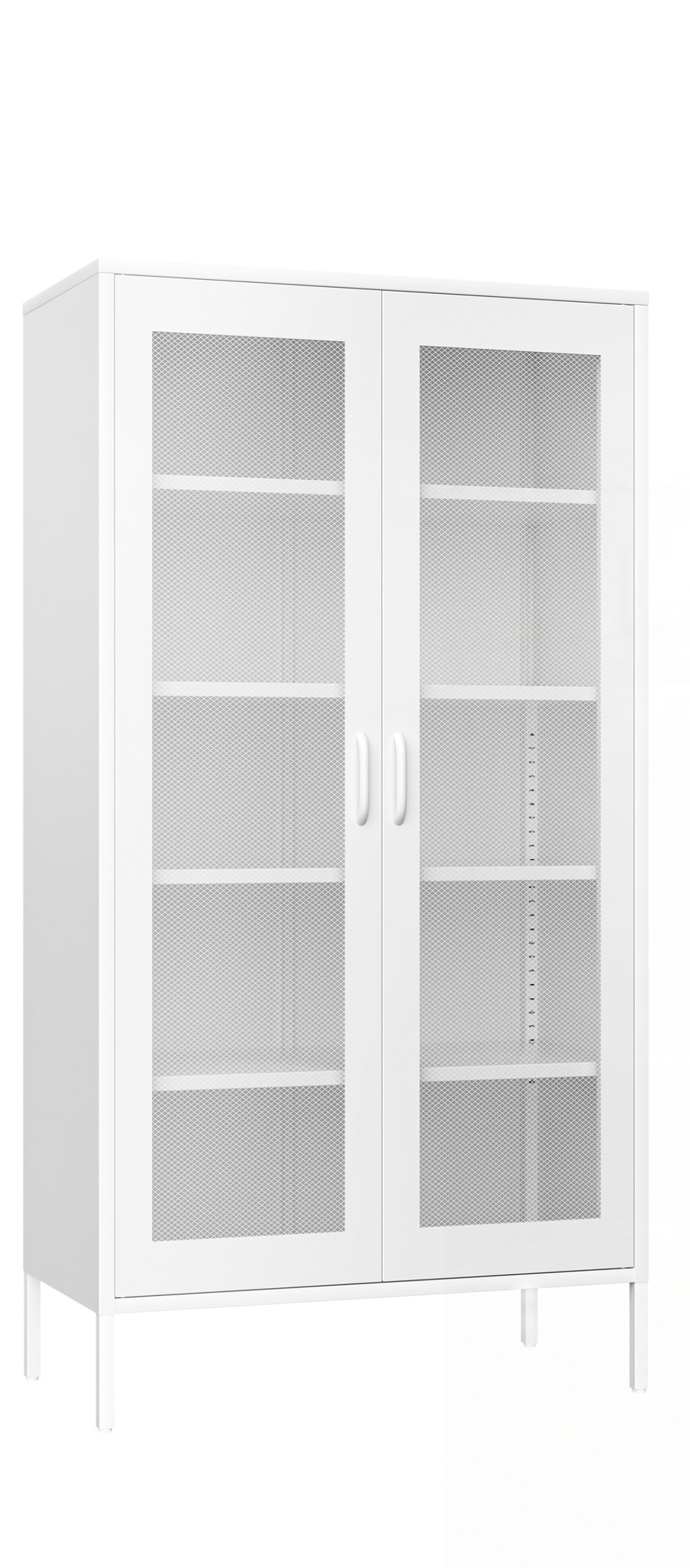 Inbox Zero 73 inches high metal storage cabinet with 2 wire mesh doors ...