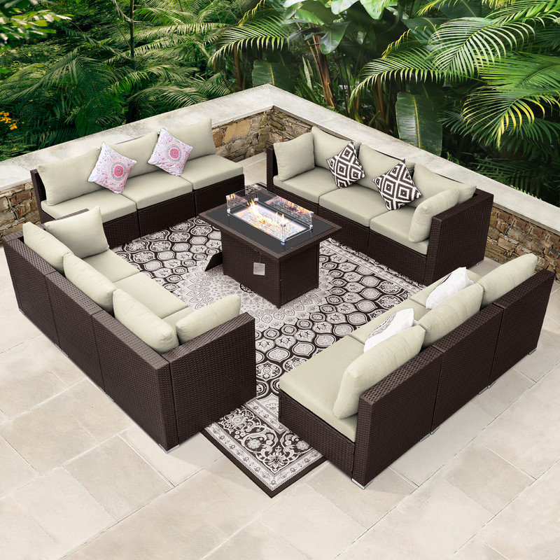 Hokku Designs Pashion 12 - Person Outdoor Seating Group with Cushions ...
