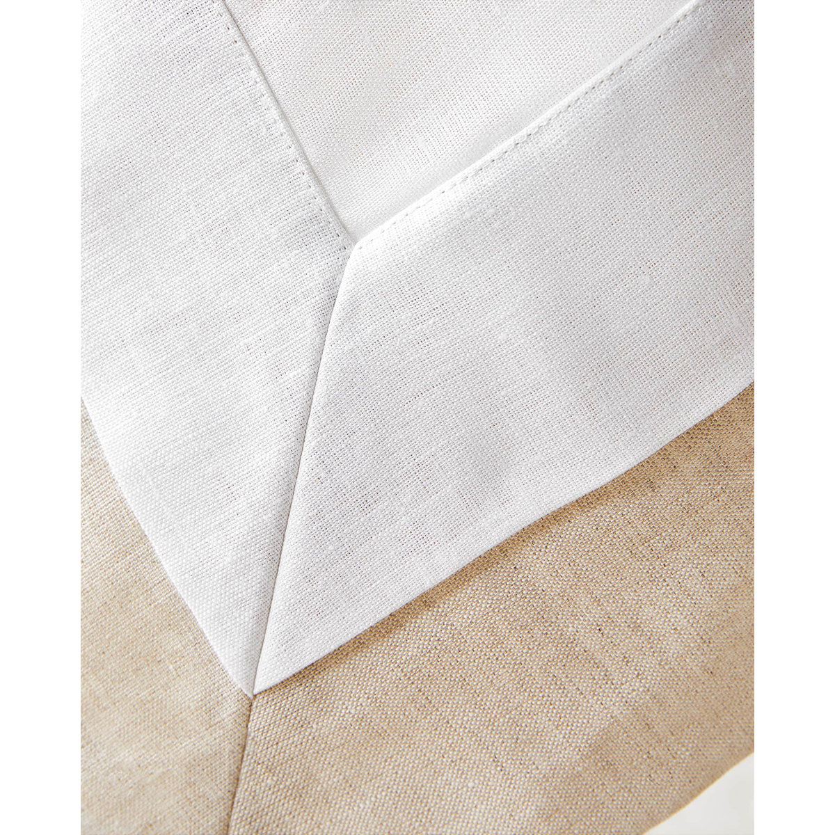 Ivy Bronx Modern Natural Double Bordered White Tablecloth | Wayfair
