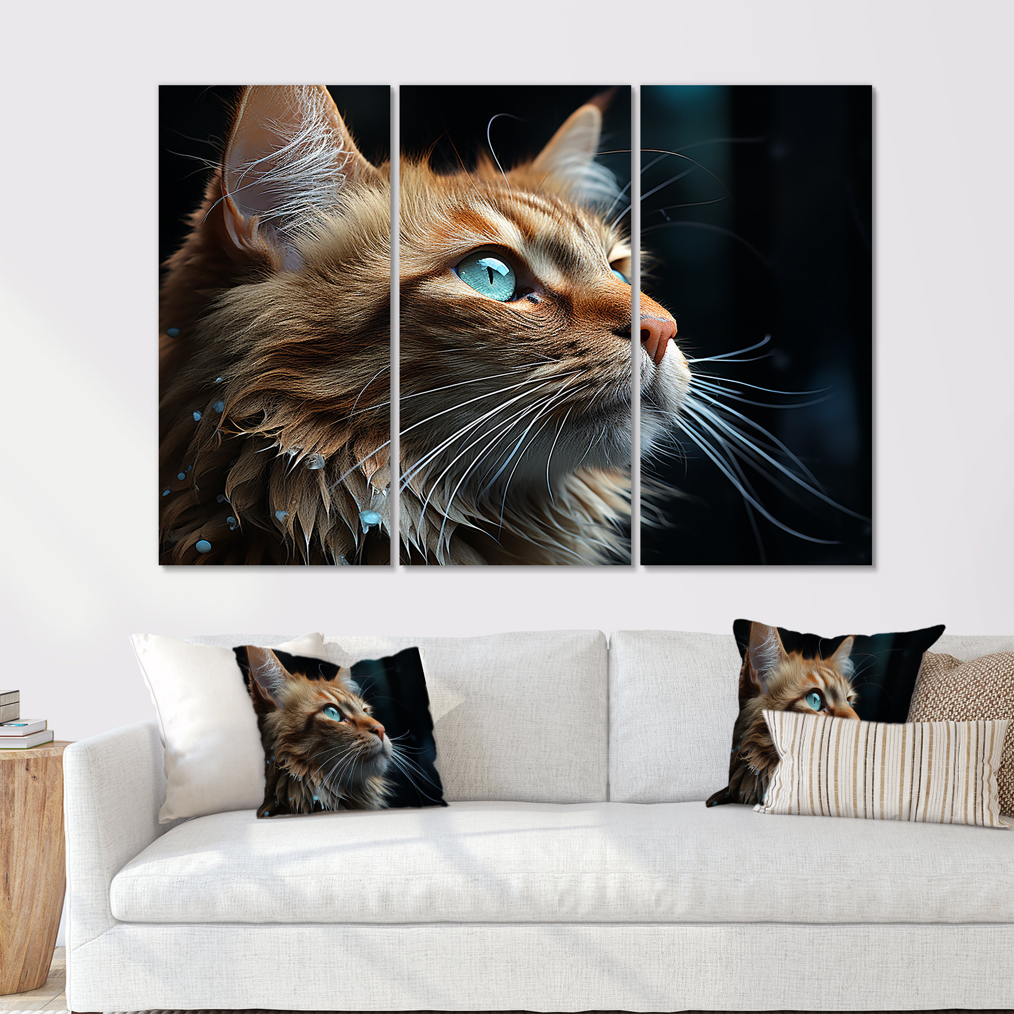Latitude Run® Chartreux Contemplation Cat Eyes - Cat Canvas Wall Art ...