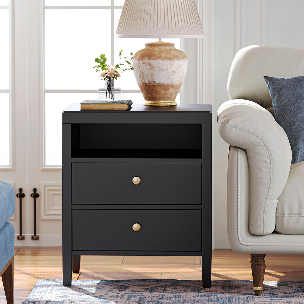 Red Barrel Studio® Mahle Bedroom Nightstand, Wood Night Stand, Bedside ...