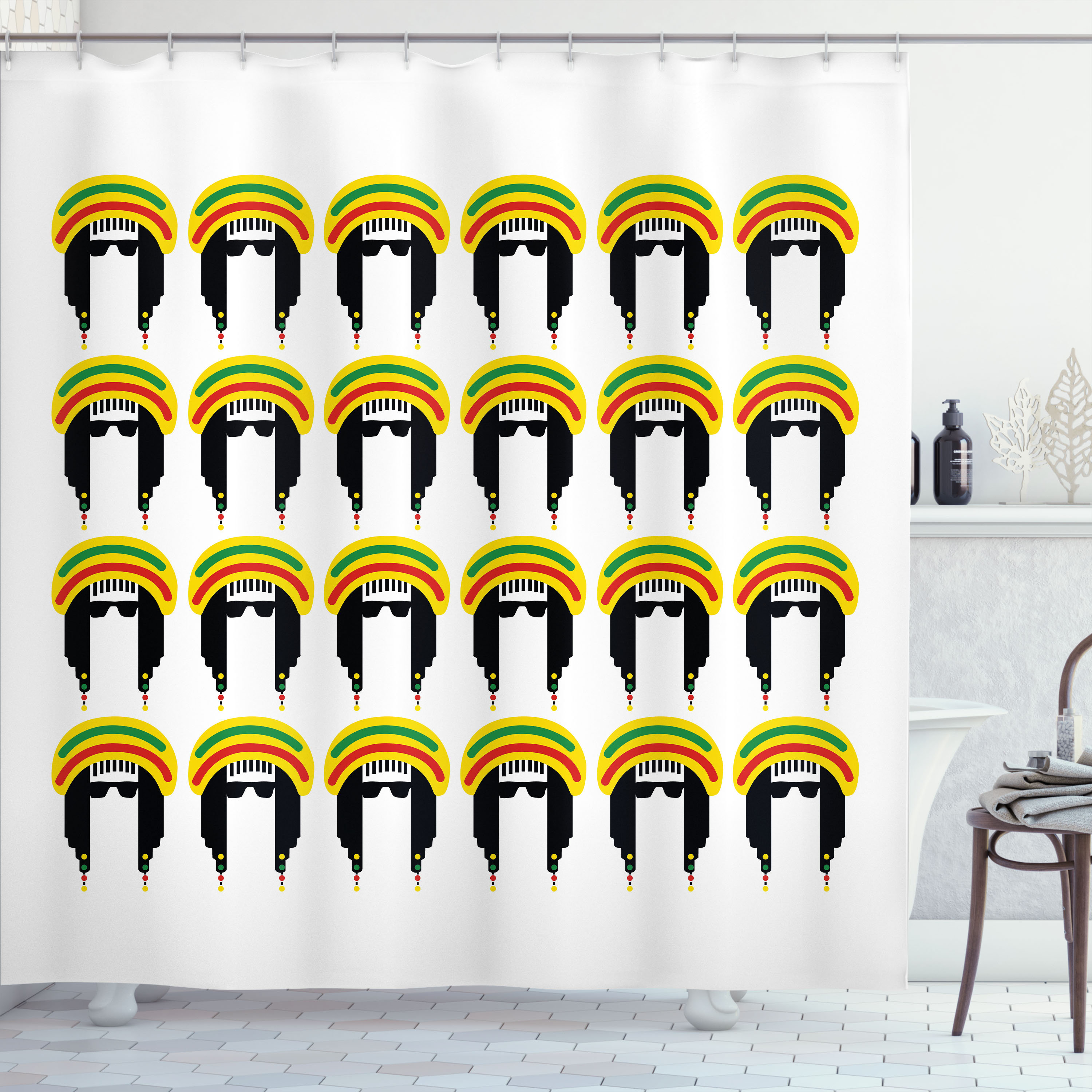 East Urban Home Jamaican Shower Curtain Rastafarian Dreadlocks ...