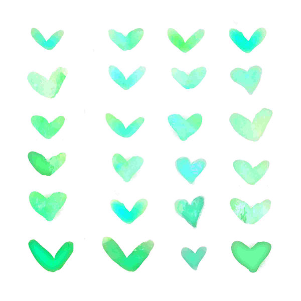 Ebern Designs Watercolor Turquoise Hearts On Canvas Painting - Wayfair ...