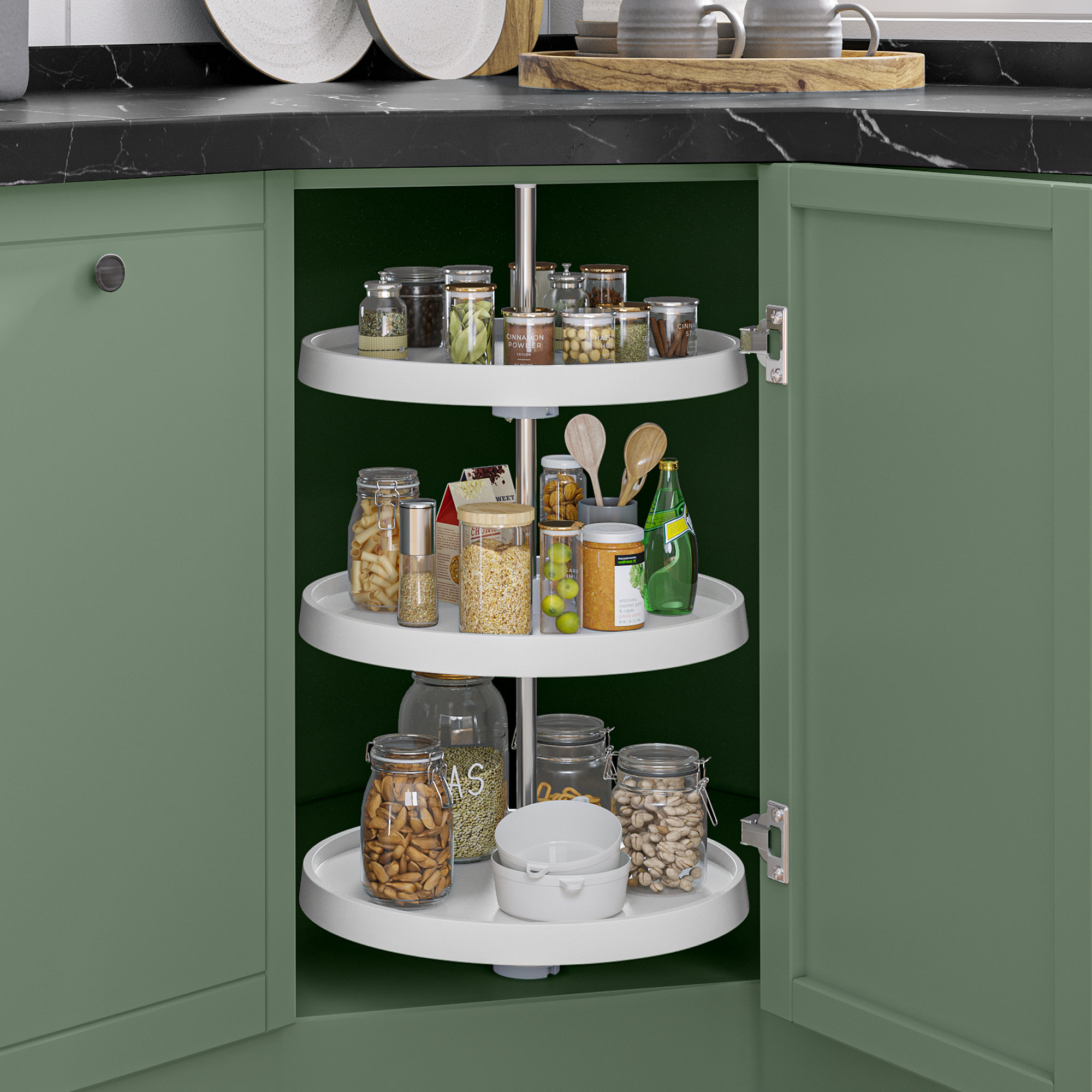 Rebrilliant Dominisha Plastic Adjustable Lazy Susan Organizer | Wayfair