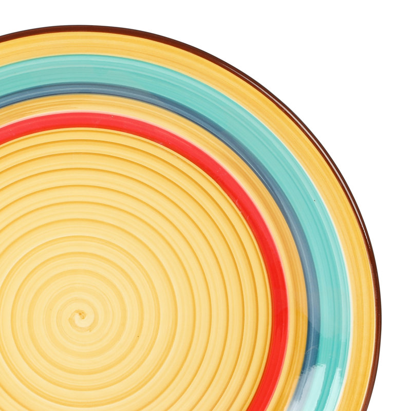 Gibson Home Rainbow 12 Piece Hand-Painted Stoneware Dinnerware Set ...