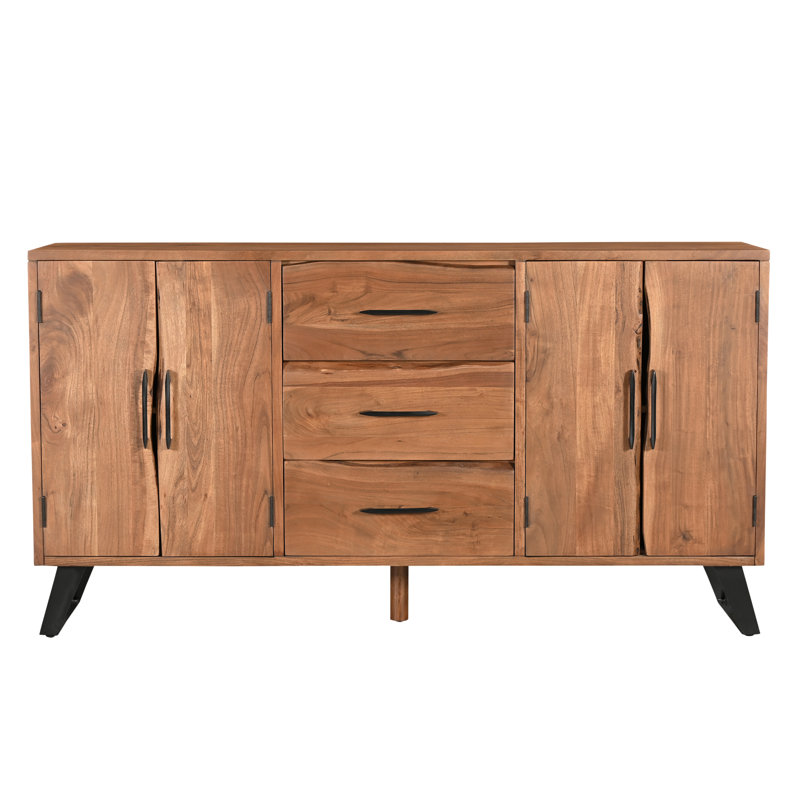 Loon Peak® 3-drawer 4-door Live Edge Solid Wood Sideboard | Wayfair