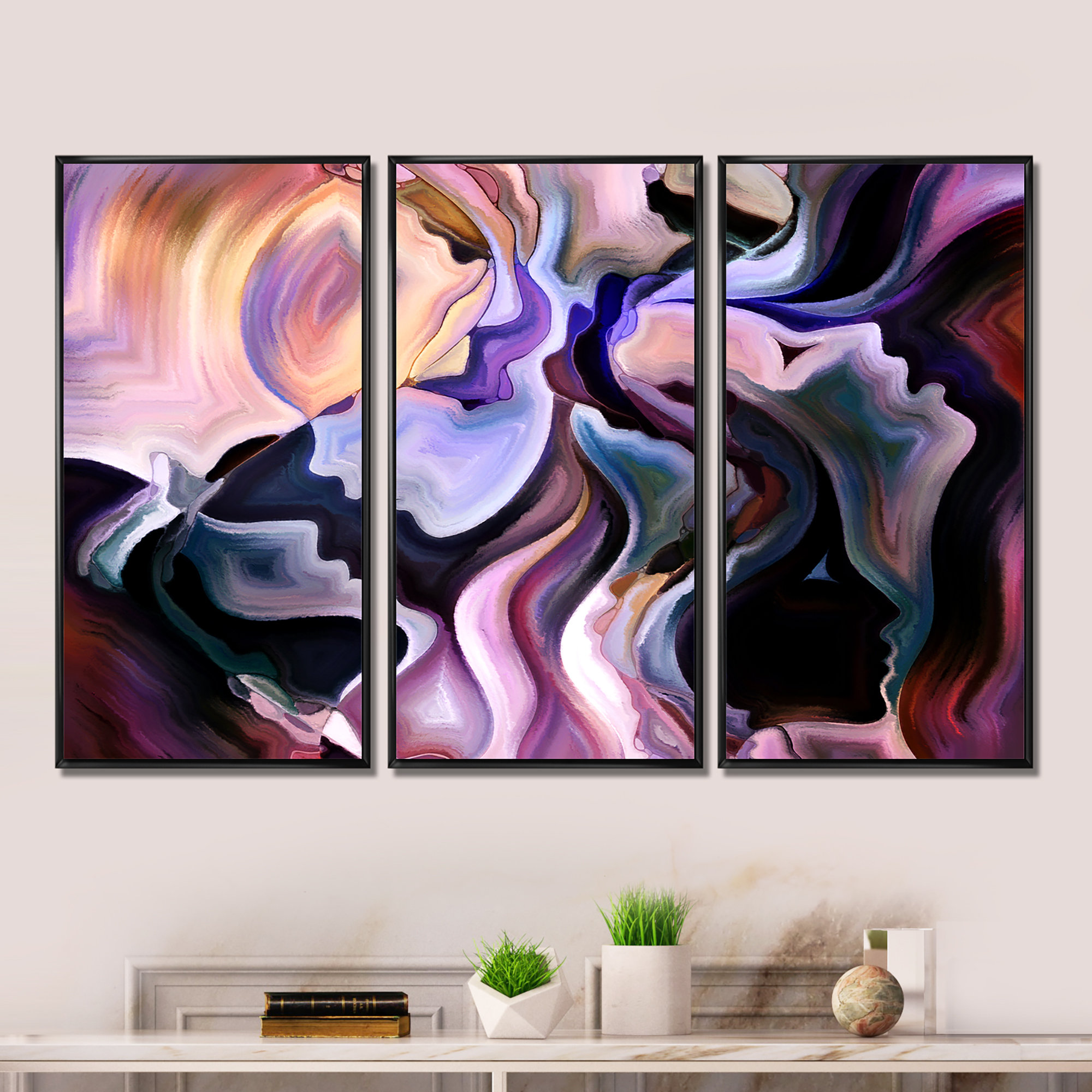 Orren Ellis Voyages To Inner Self - Abstract Framed Canvas Wall Art Set ...