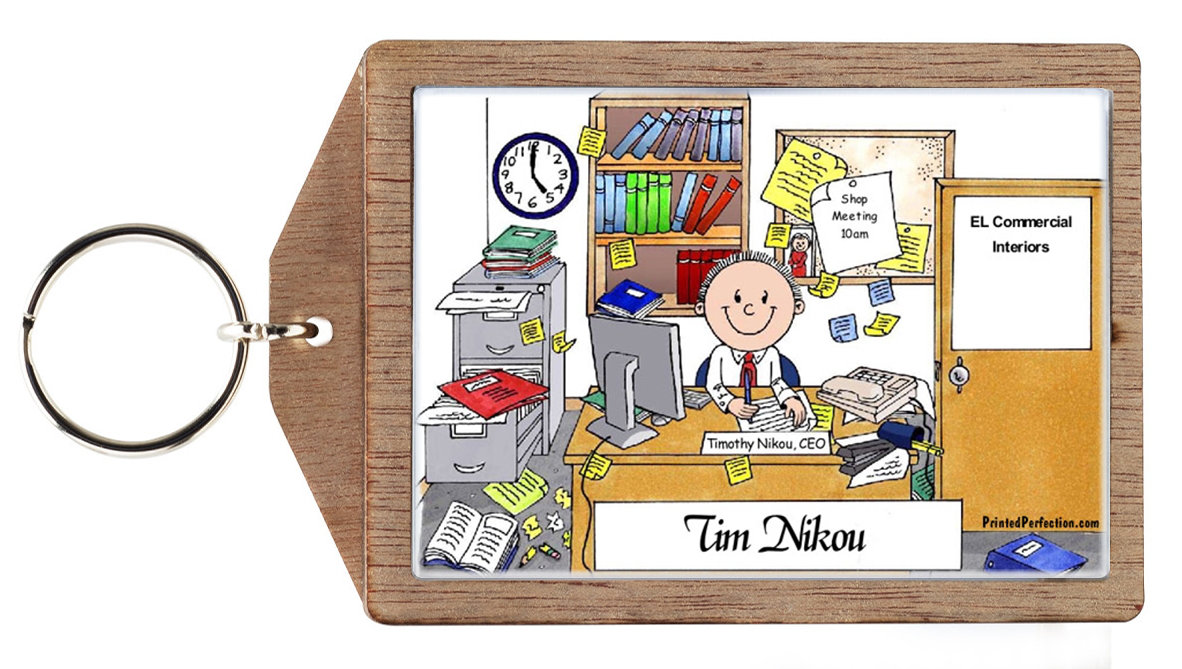 Printed Perfection Personalized Office, Messy - Male Key Chain | Wayfair