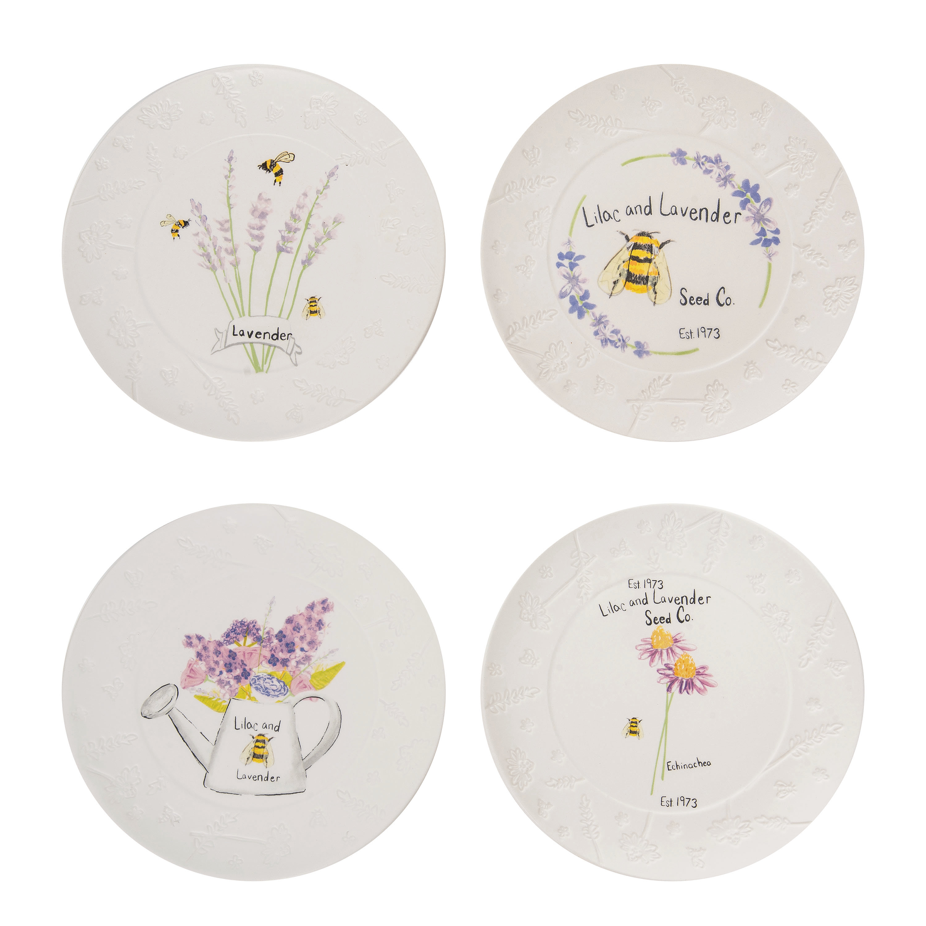 August Grove Ceramic Lavender & Lilac Appetizer Plates Set of 4 ...