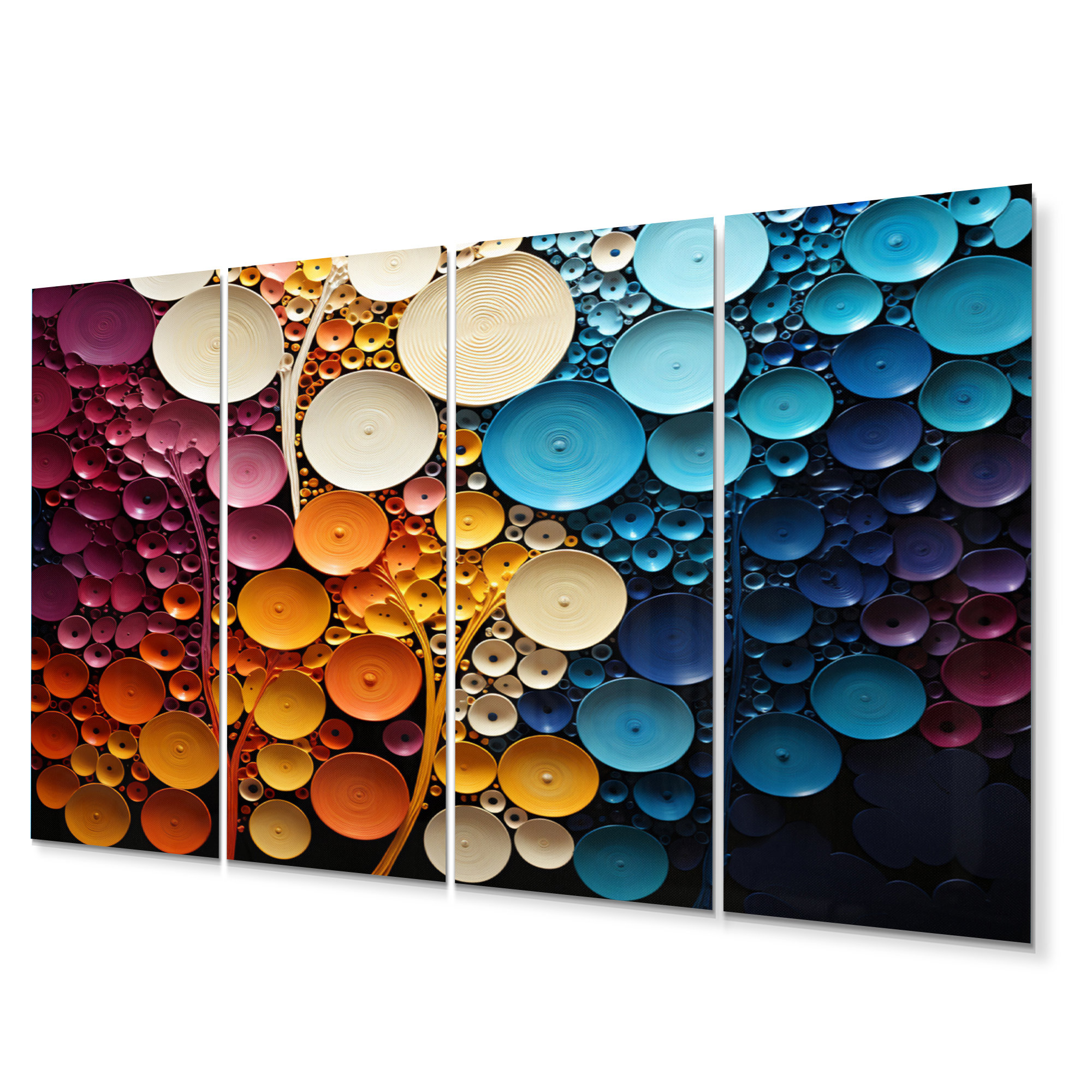 Ivy Bronx Bold Balance Dots - 4 Piece No Frame Print on Metal | Wayfair