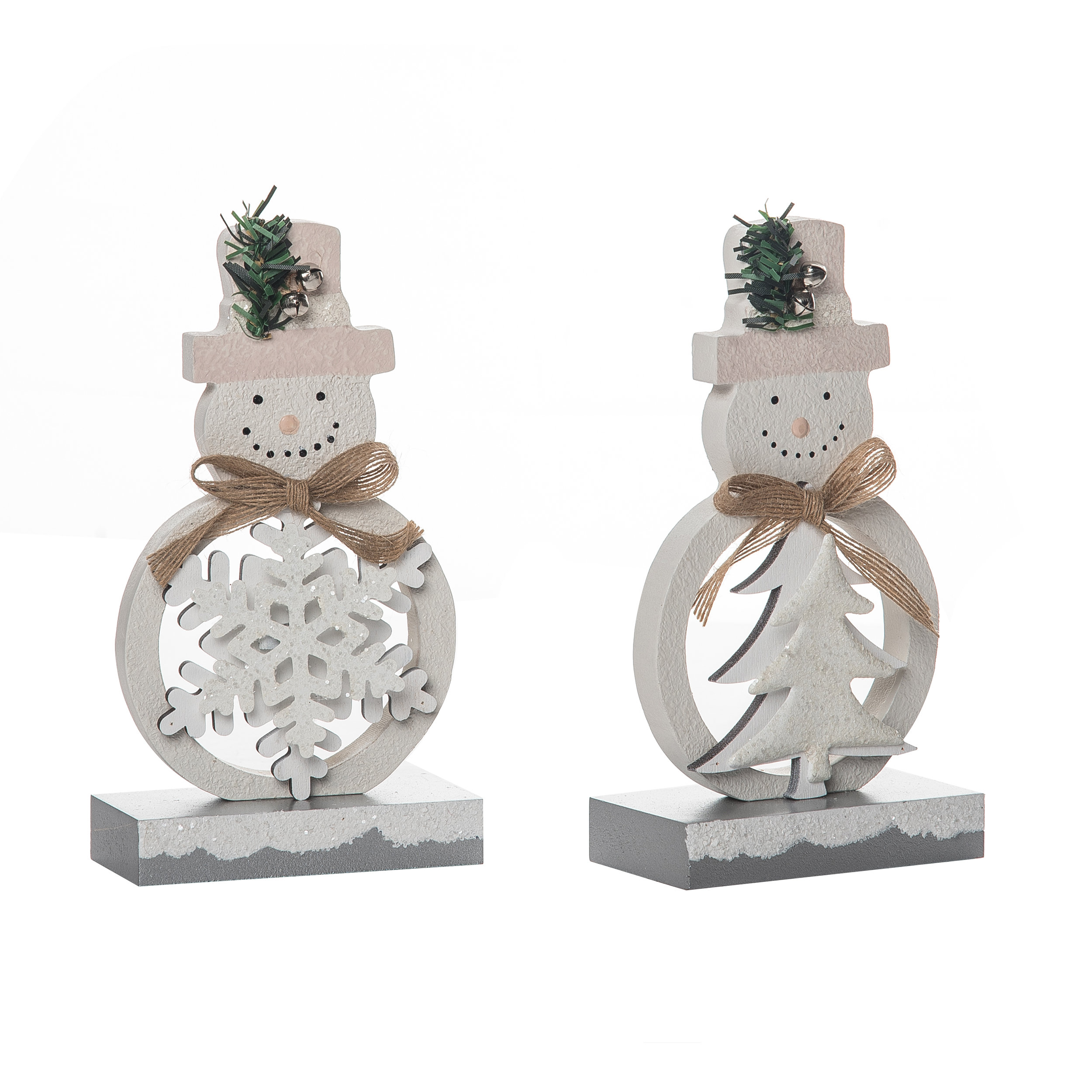 The Holiday Aisle® MDF Winter Metallic Decor Set of 2 Christmas Home ...
