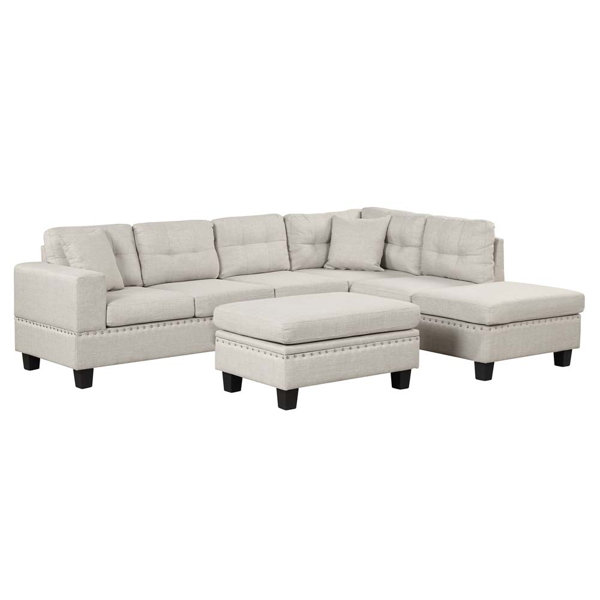 Latitude Run® Dontarius 105" Modern Sectional Sofa with Storage Ottoman ...