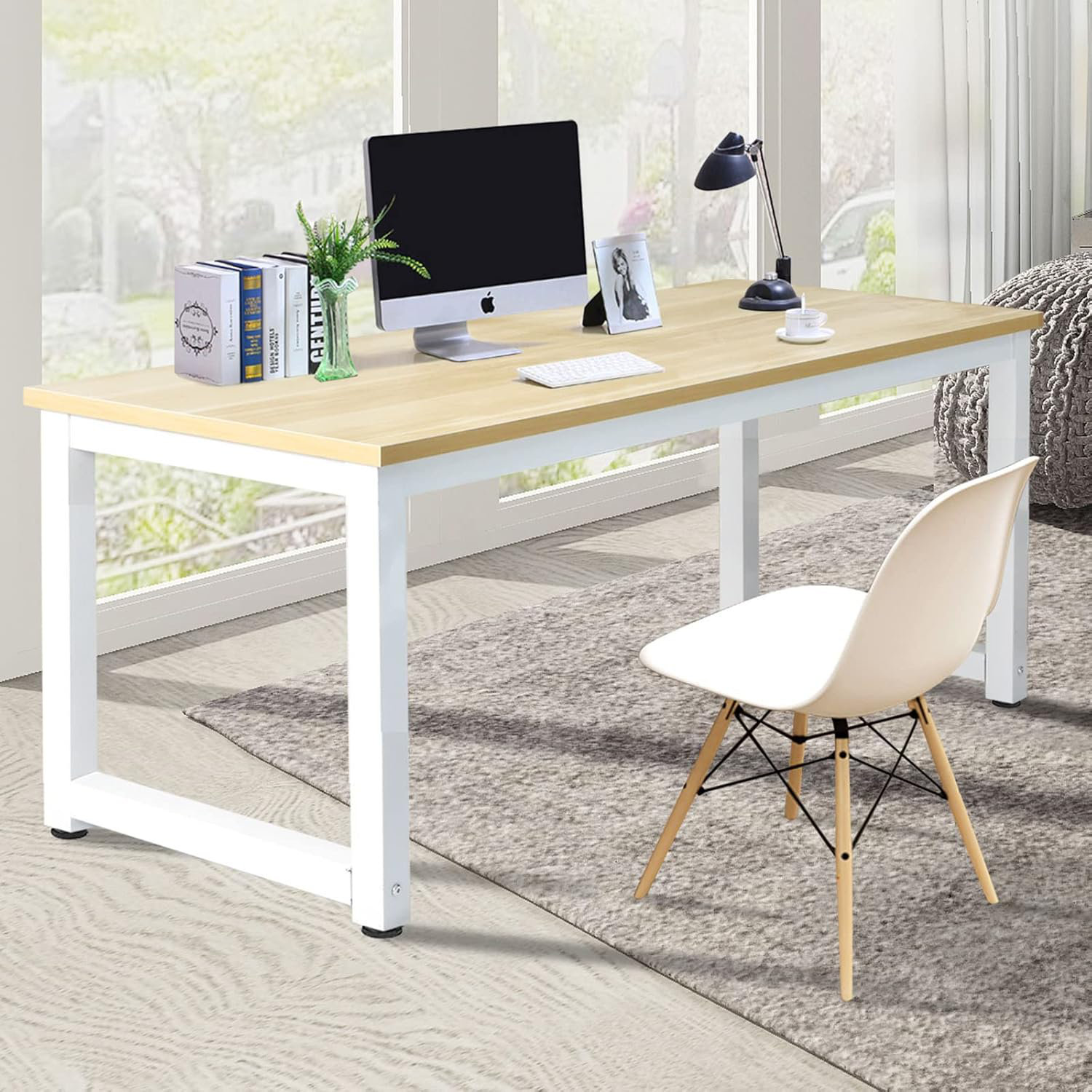 Ebern Designs Computer Desk 63 Inch Large Office Desk, Writing Study ...