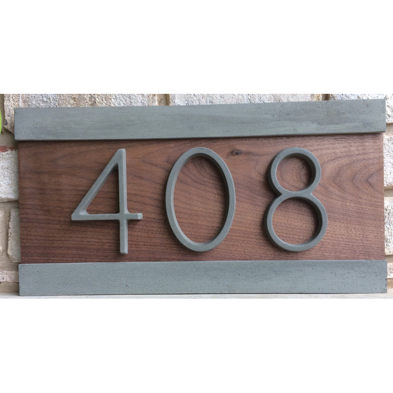 Urban Concrete Design Modern Wall Address Plaque | Wayfair