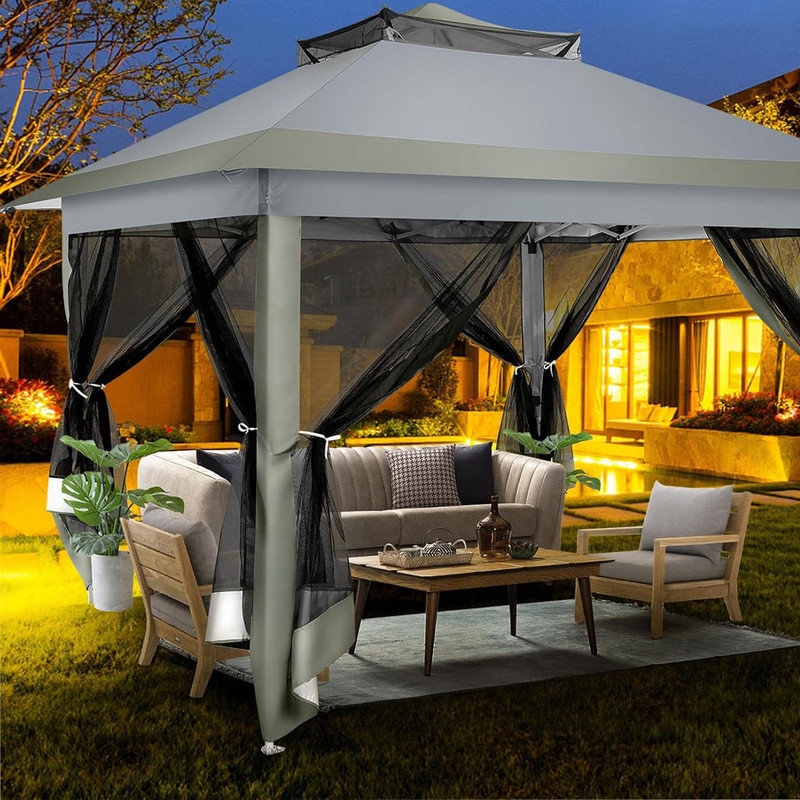 IDIABA 12x12 Pop Up Gazebo On Clearance Canopy Tent- Outdoor Canopy ...