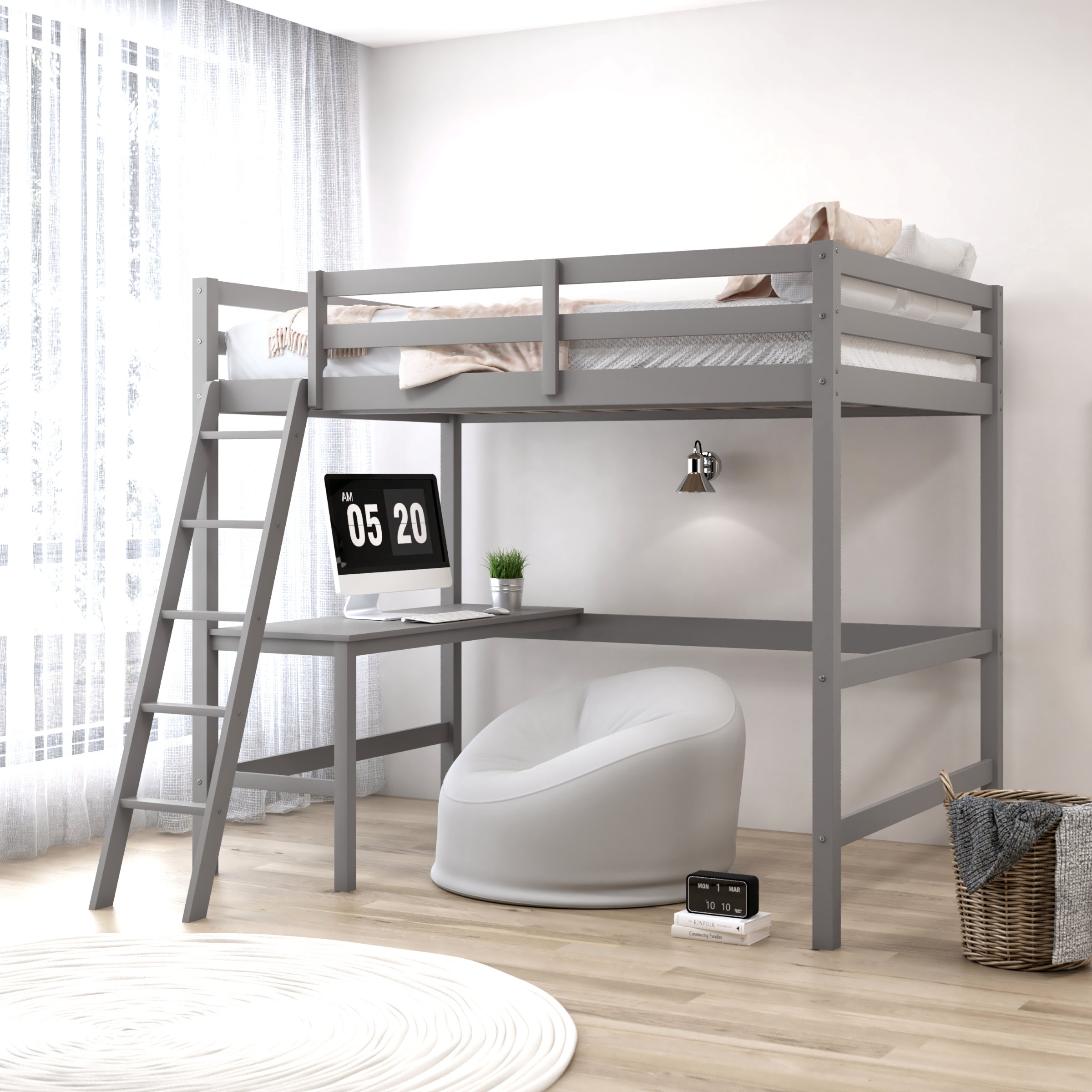 Viv + Rae Harold Twin Loft Bed with Built-in-Desk by Viv + Rae ...