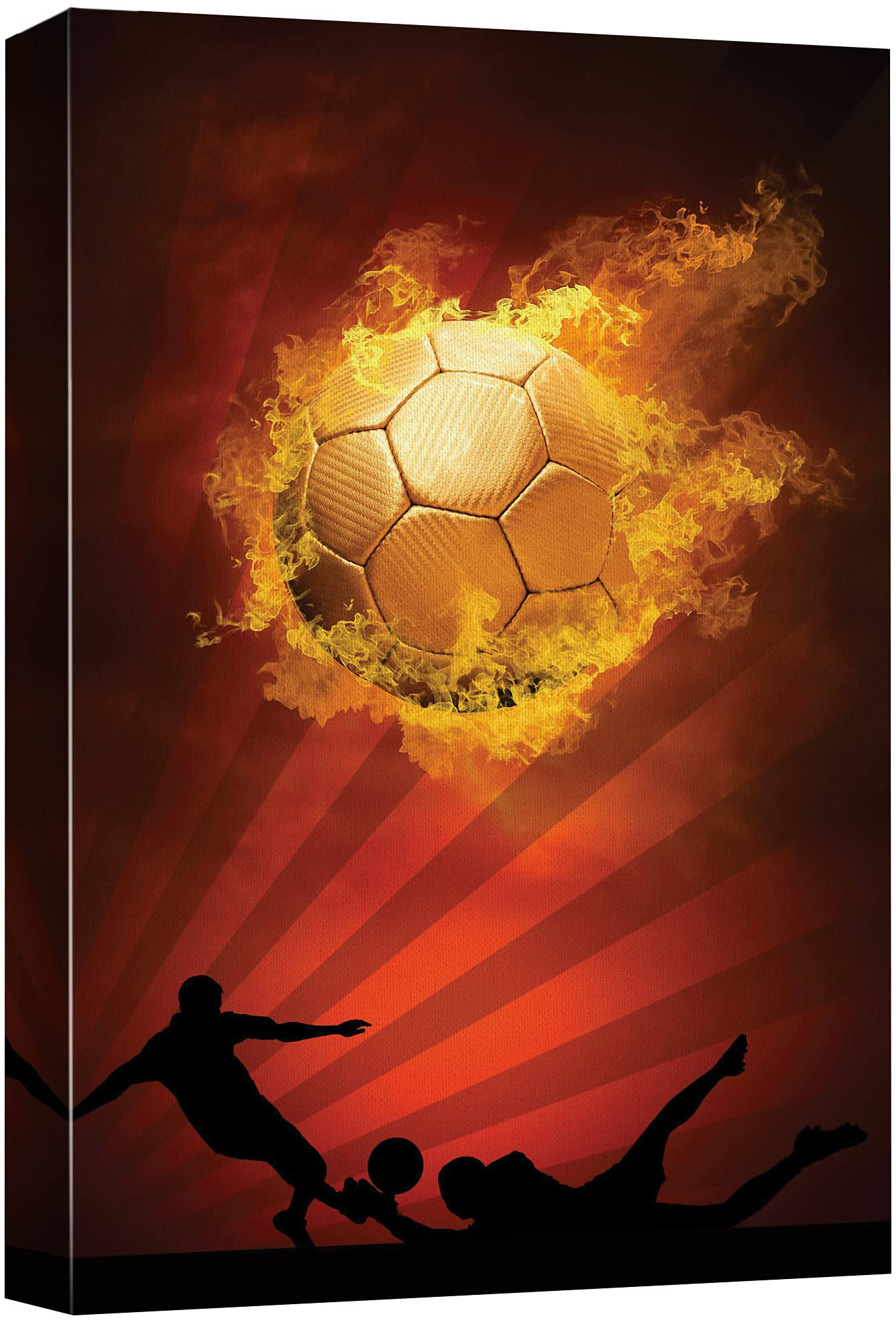 IDEA4WALL Blazing Golden Soccer Ball Sports Athletes Photography ...