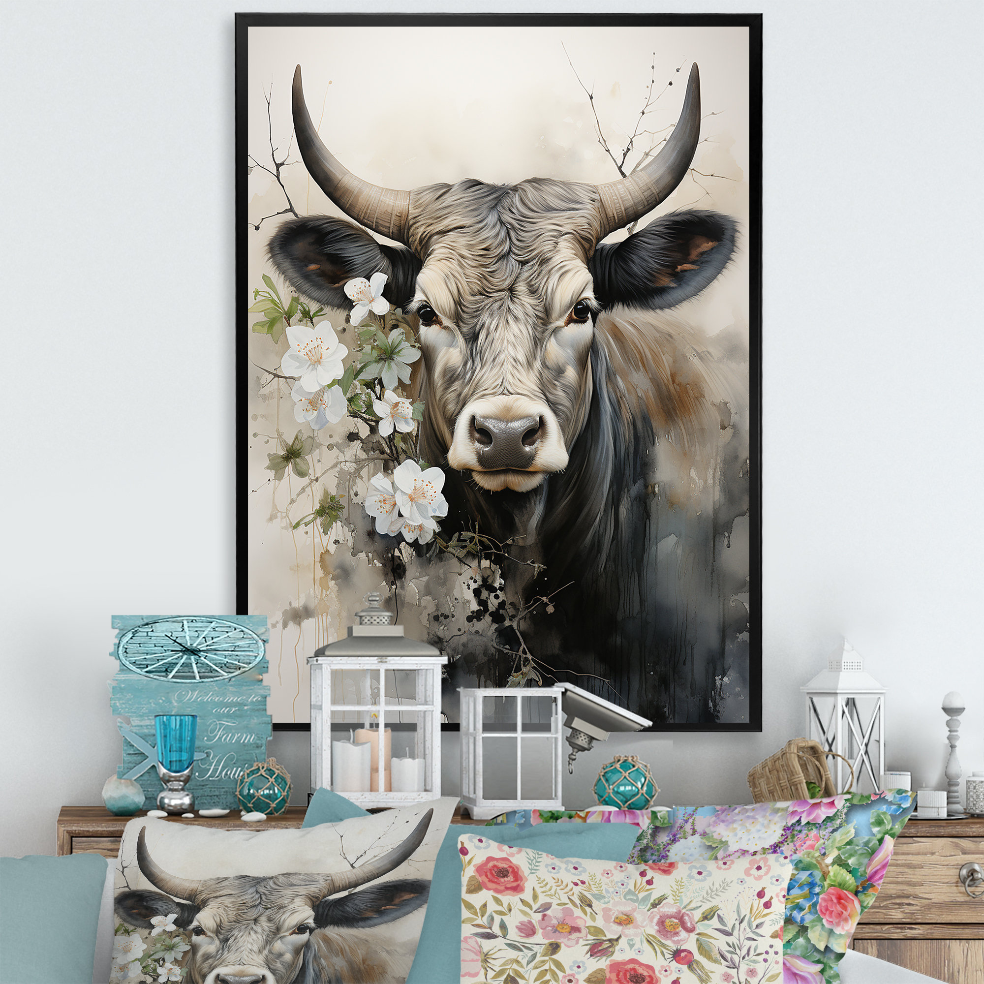 Millwood Pines Asian Art Cow Sumi X - Asian Canvas Wall Art - Wayfair ...