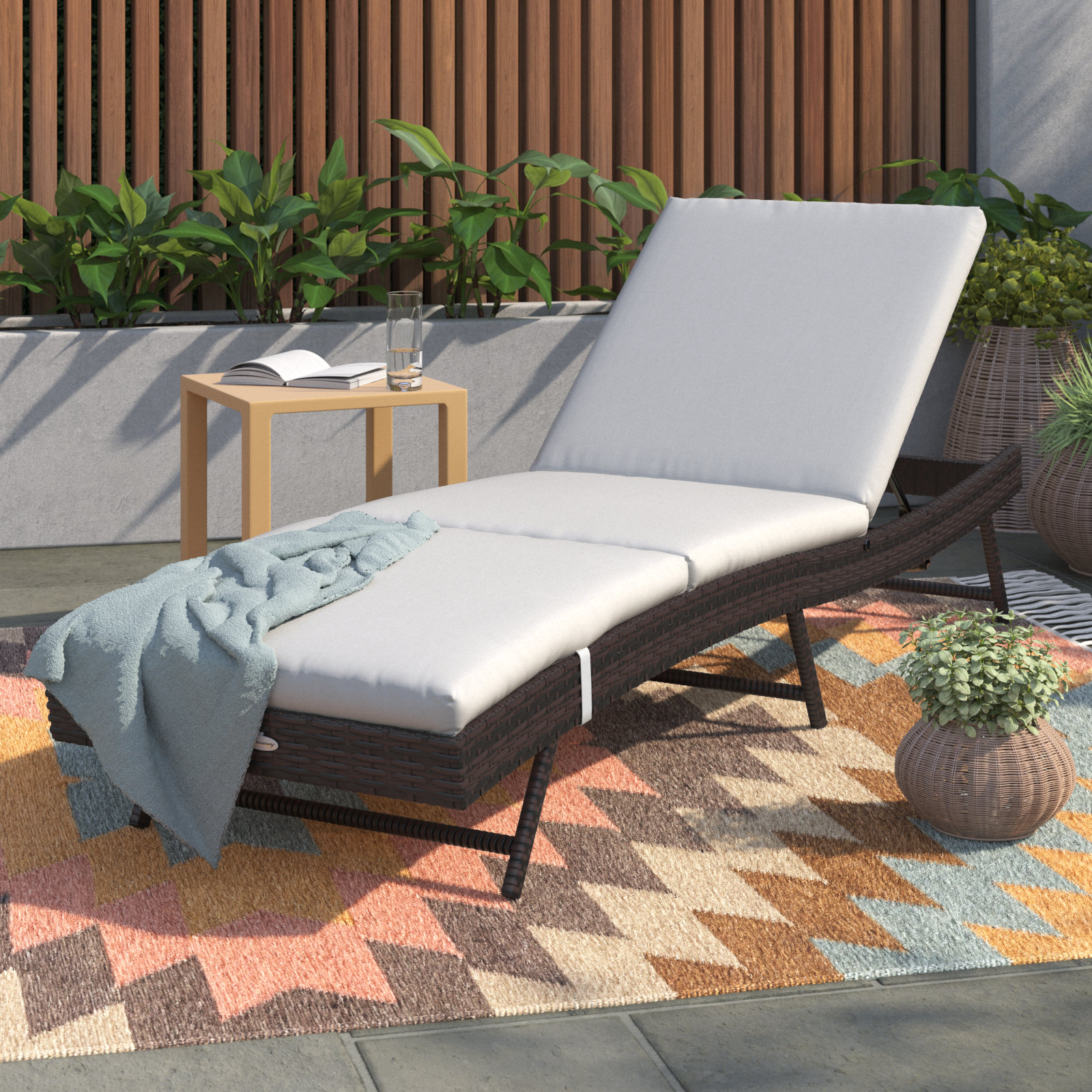 Wade Logan Artemy 24.75" Long Reclining Single Chaise with Cushions ...