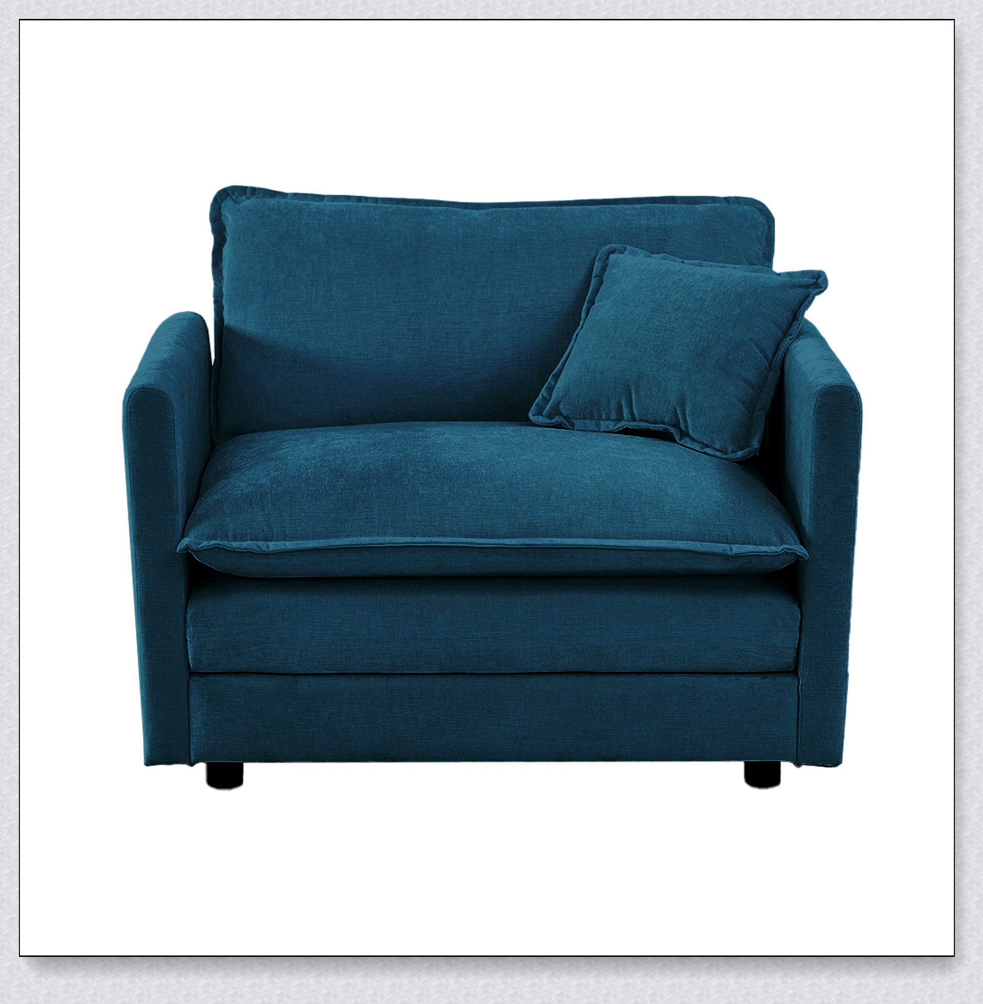 Ebern Designs Comfy Deep Single Seat Sofa Upholstered Reading Armchair ...