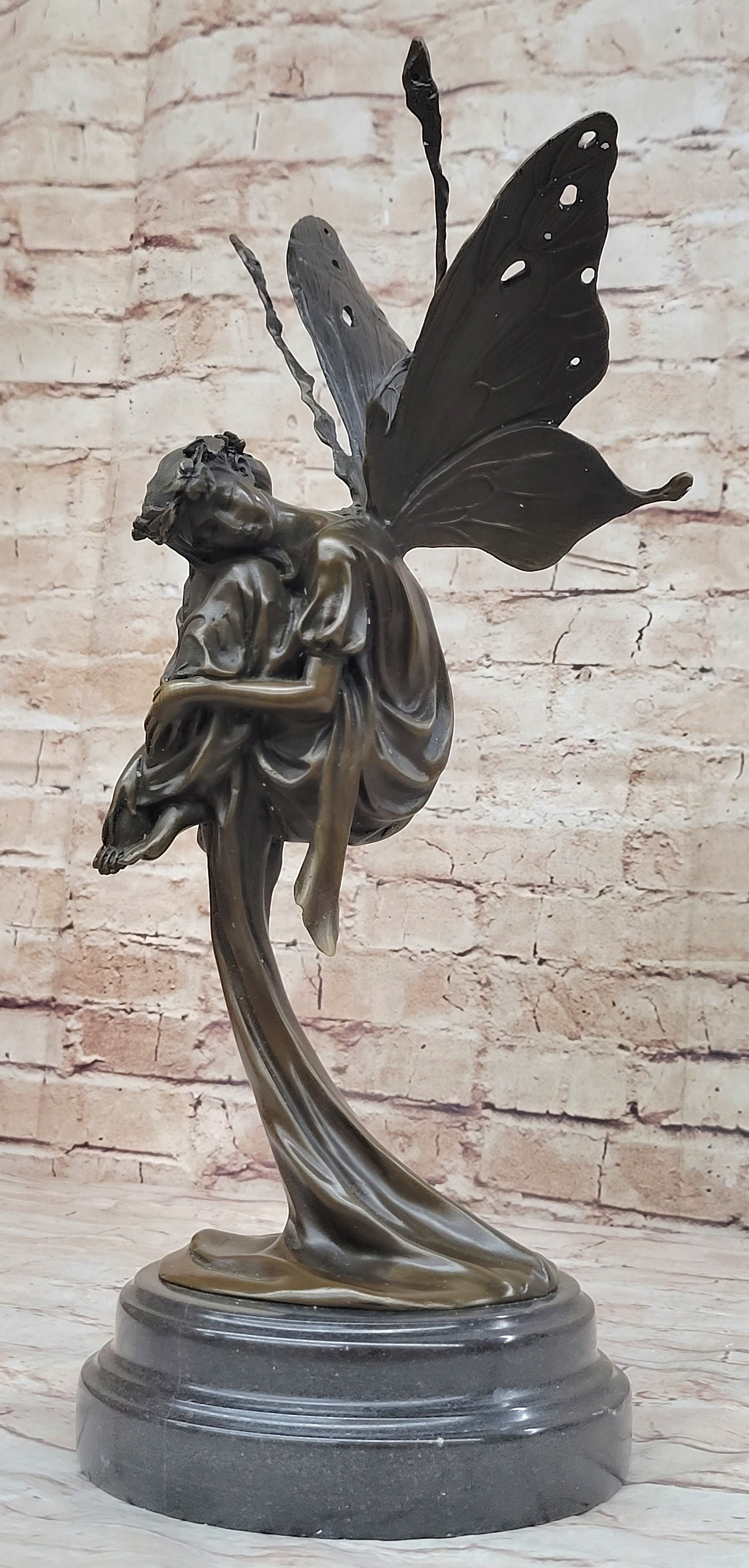 Trinx Sleeping Floating Fairy Original Bronze Statue Sculpture Figure ...