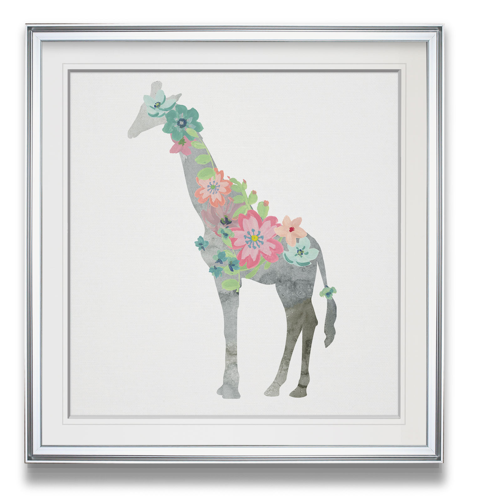 Dakota Fields Matilda 'Girls Love Flowers Giraffe' Art - Wayfair Canada