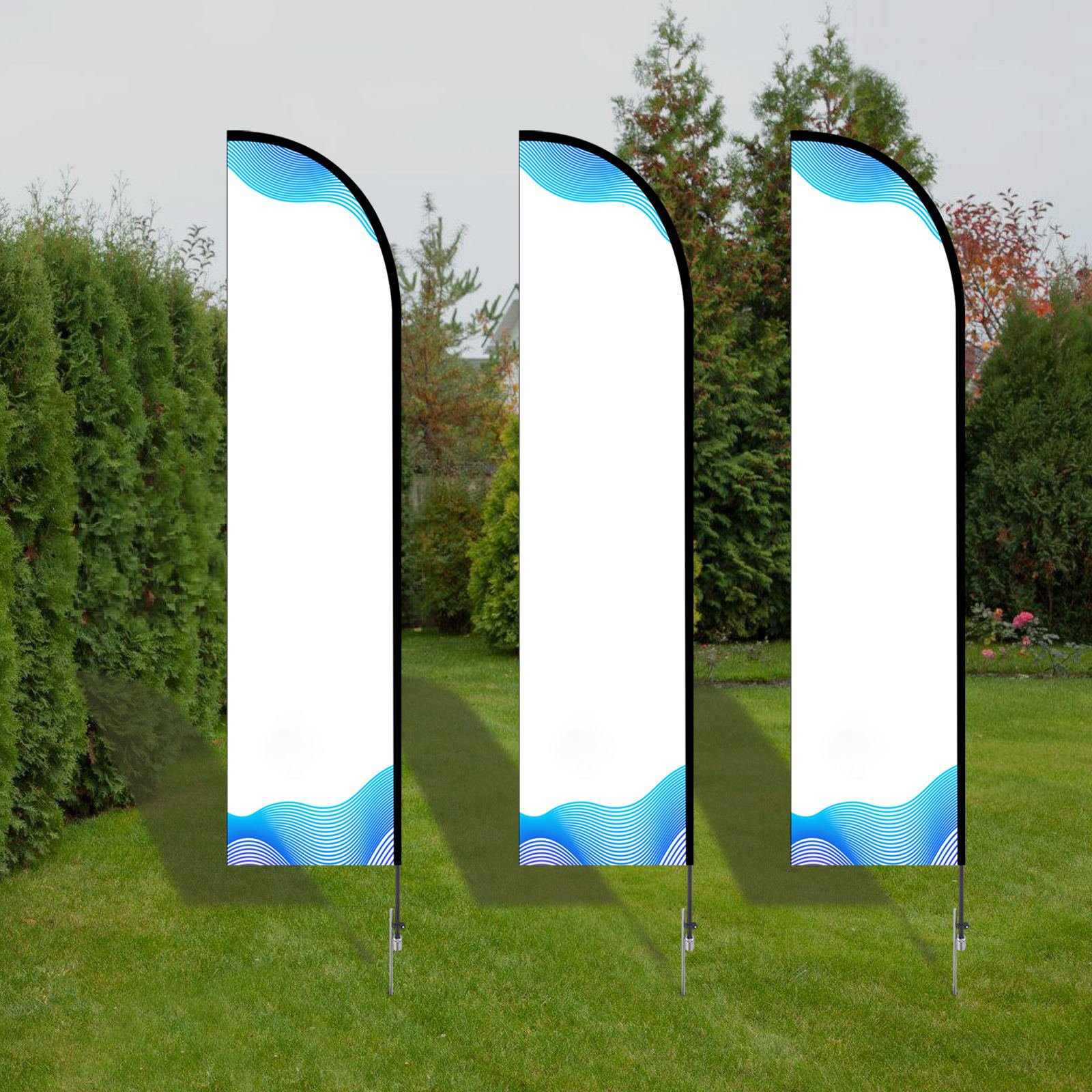 Arlmont & Co. 12ft Advertising Flag Pole Sets with Ground Mounting ...