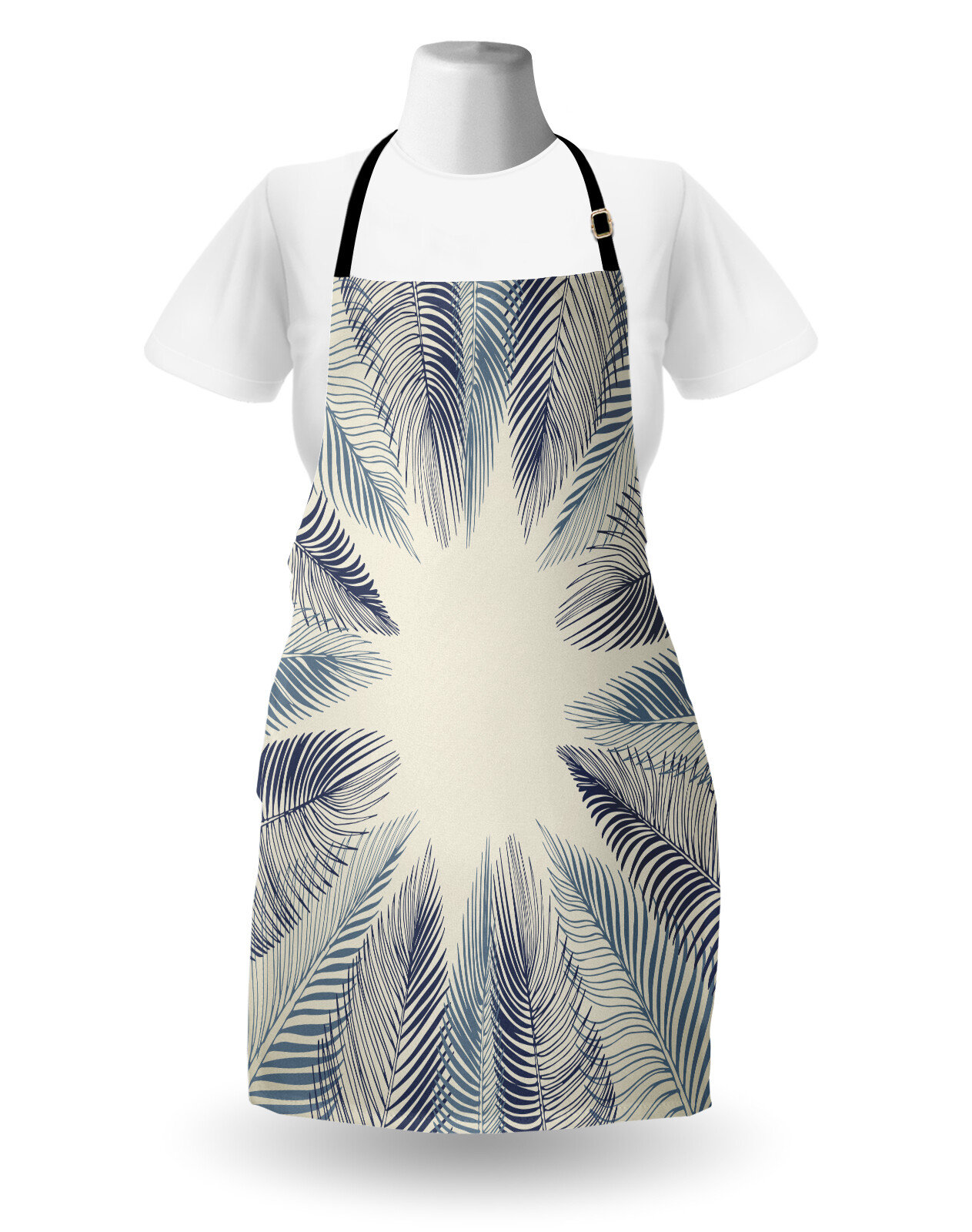 East Urban Home Palm Leaf Apron Unisex, Leaf Grunge, Adult Size, Slate ...