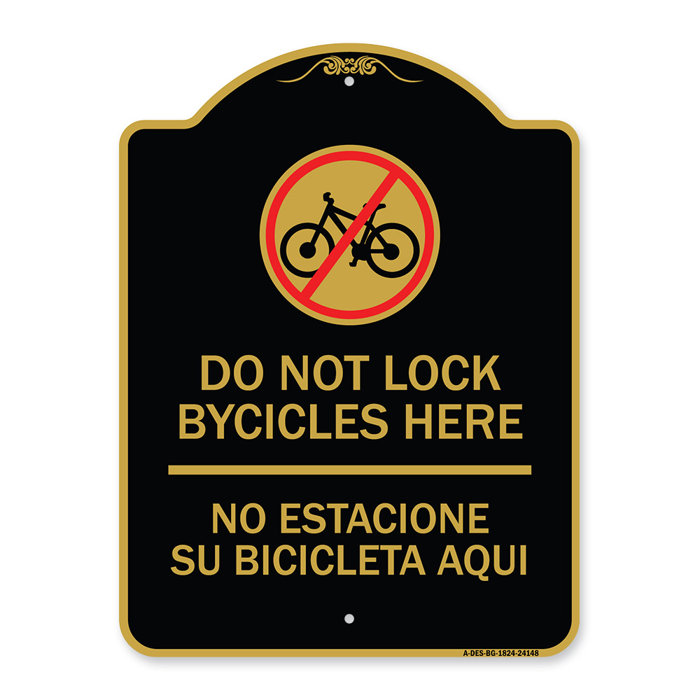 Signmission Designer Series Sign - Do Not Lock Bicycles Here - No ...