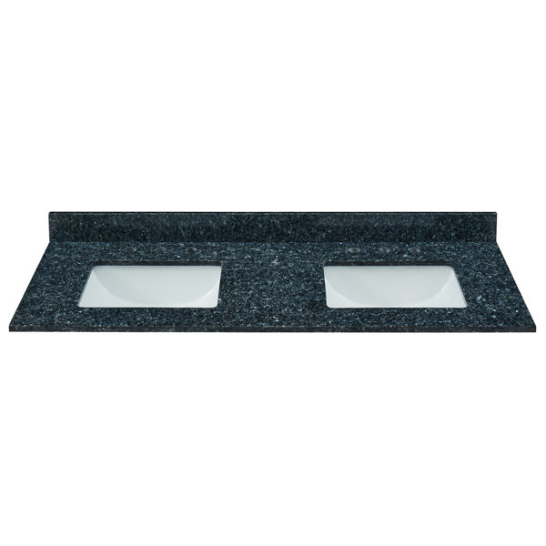 Tile & Top 61'' Granite Double Bathroom Vanity Top with Sink & Reviews ...