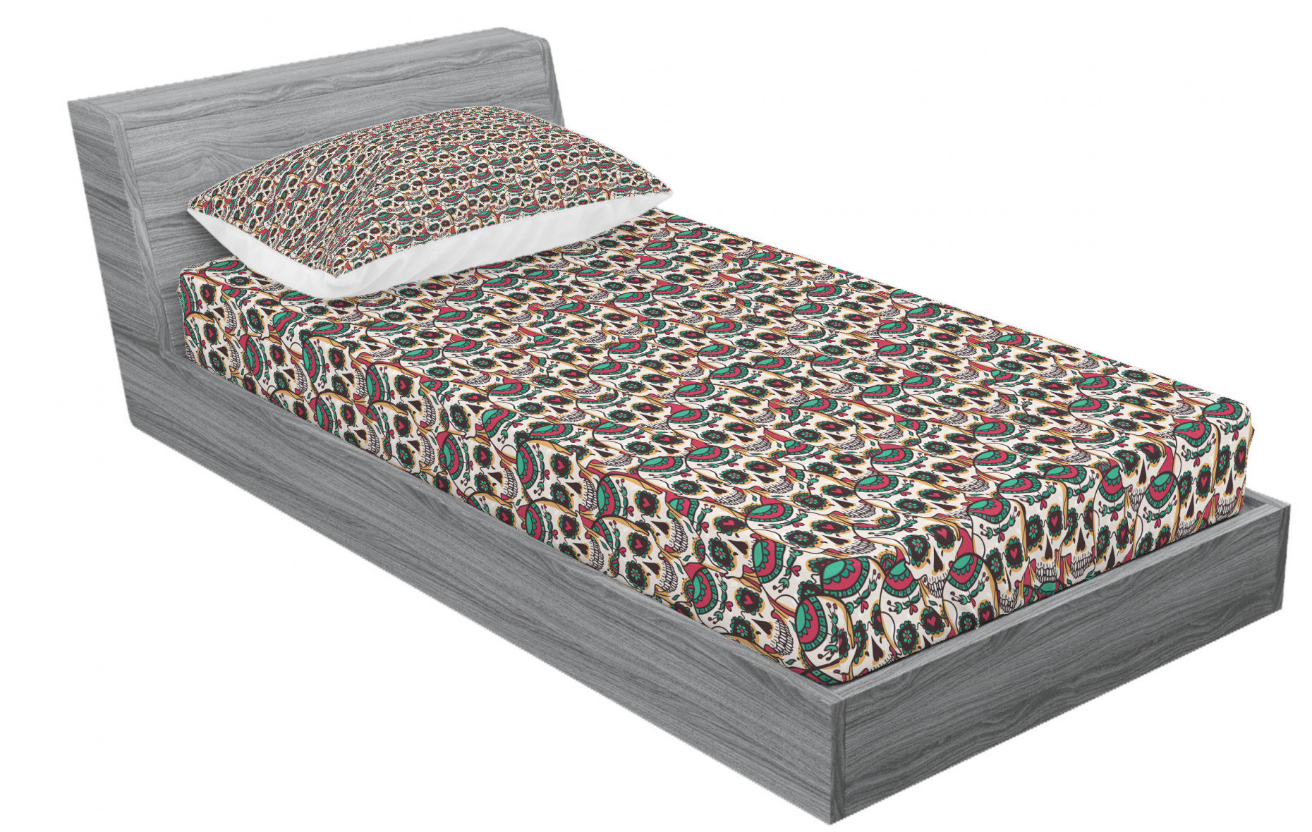 Ambesonne Sugar Skull Sheet Set | Wayfair