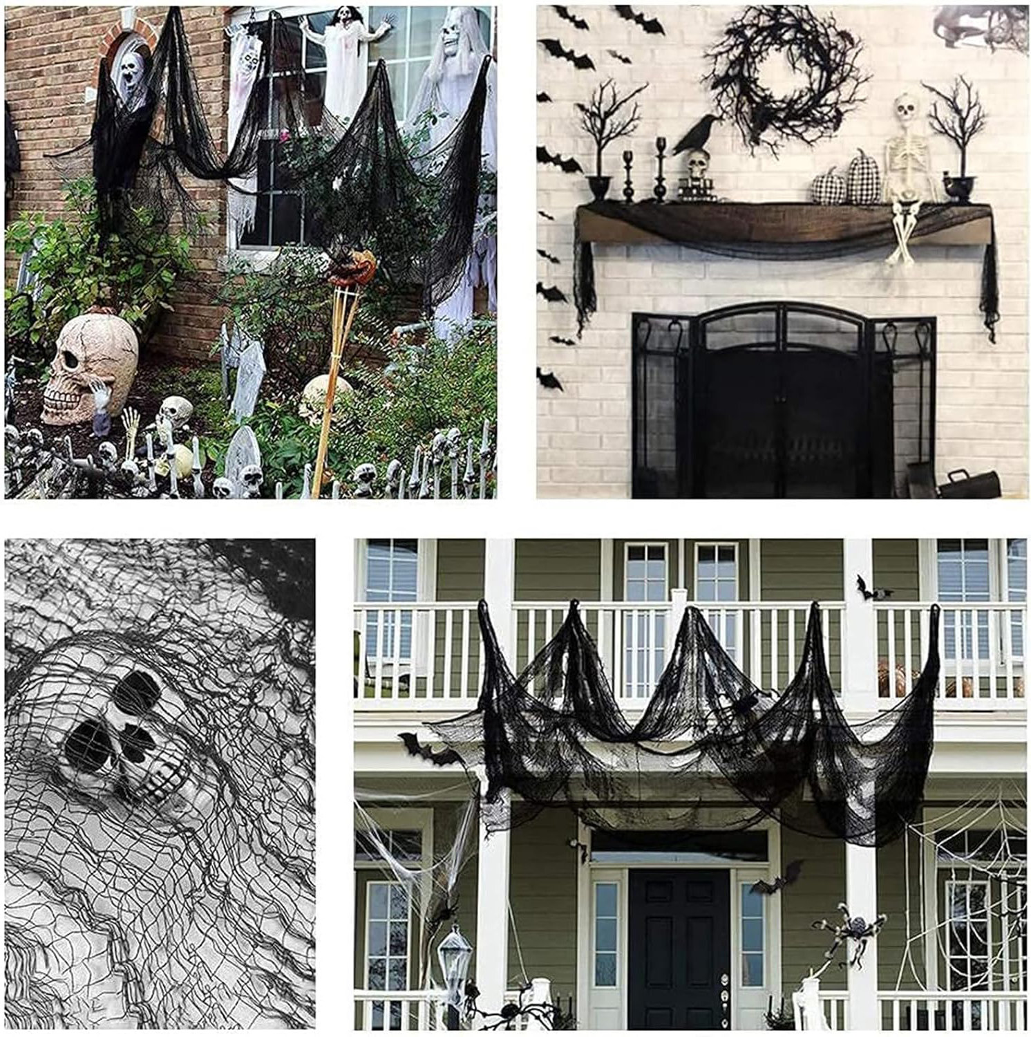The Holiday Aisle® 4 Pack Halloween Creepy Cloth, Freaky Loose Weave ...