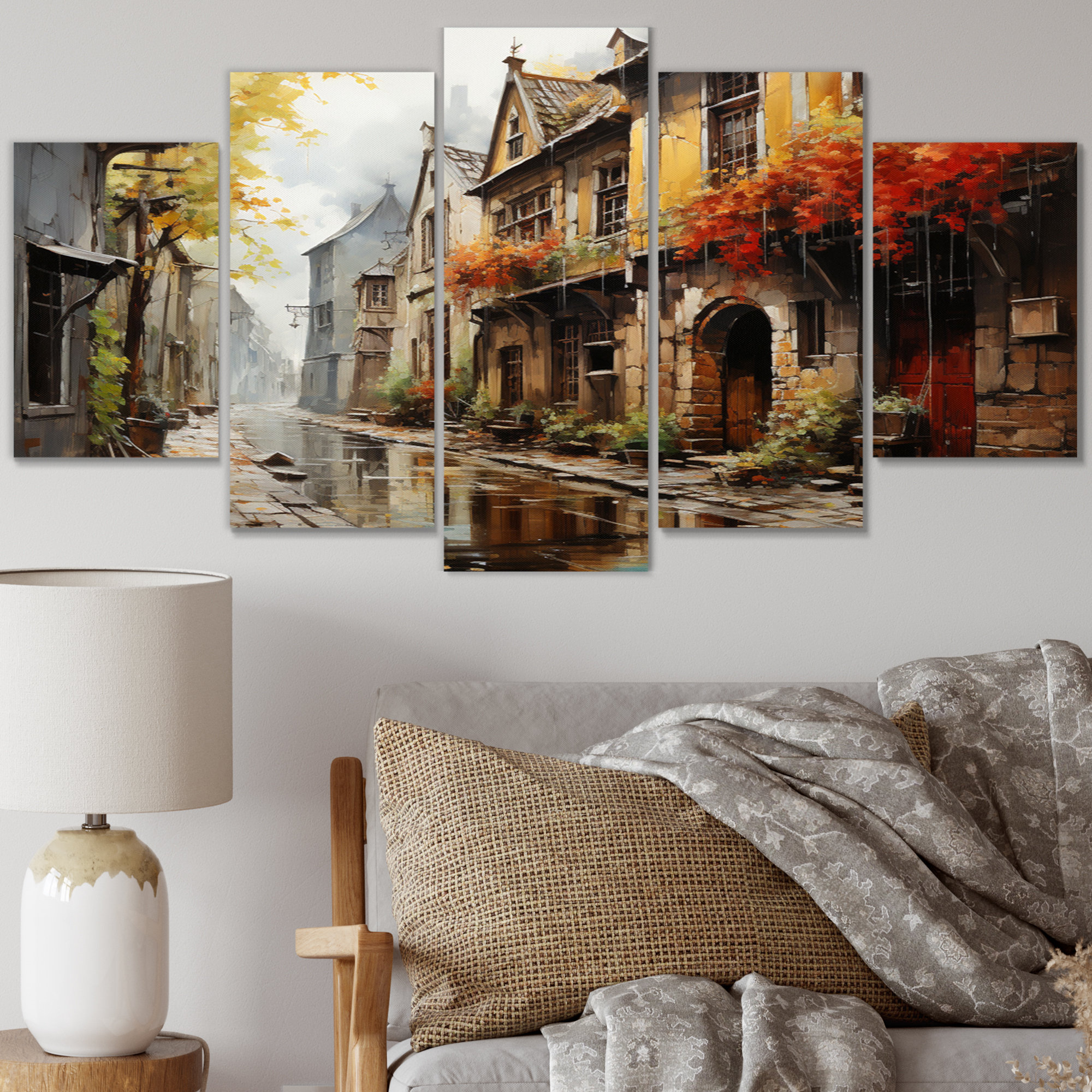 Design Art Denmark Old Town Alley II - Denmark Metal Wall Decor Set ...
