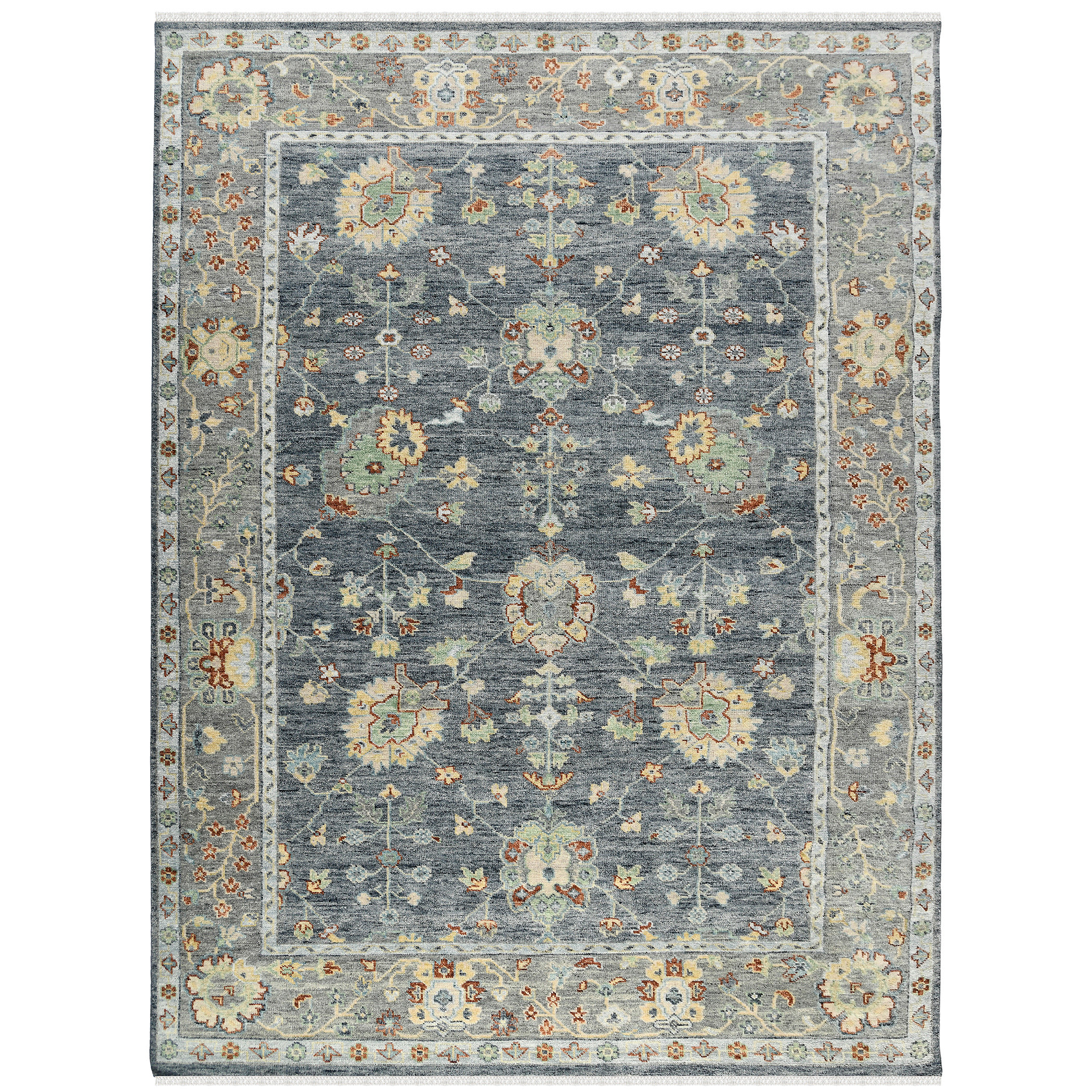 Bungalow Rose Torina Oriental Handmade Hand-Knotted Area Rug in Blue ...