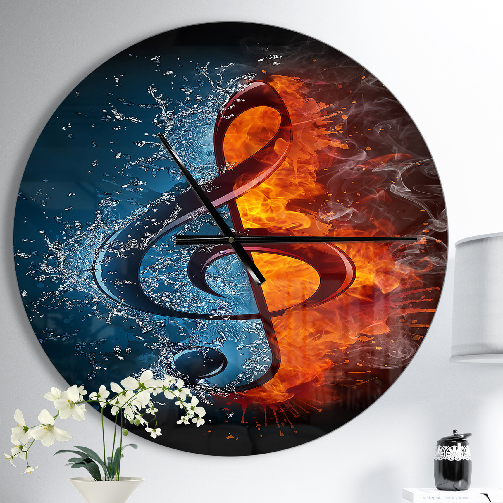 East Urban Home Treble Clef - Modern wall clock | Wayfair