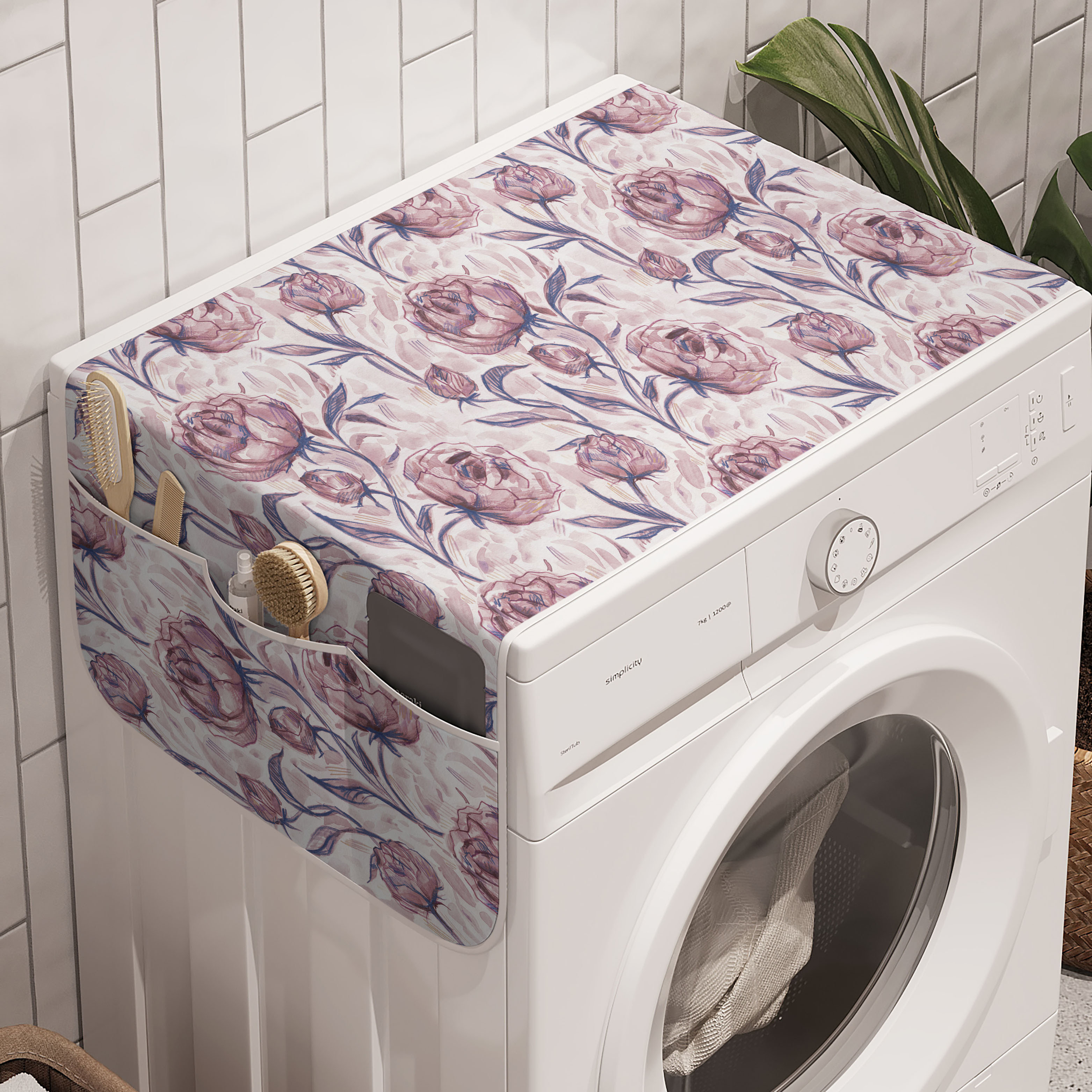 East Urban Home Blooming Roses Washing Machine Organizer Pack of 2 47 ...
