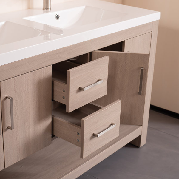Latitude Run® Akosh 60'' Double Bathroom Vanity with Acrylic Top | Wayfair