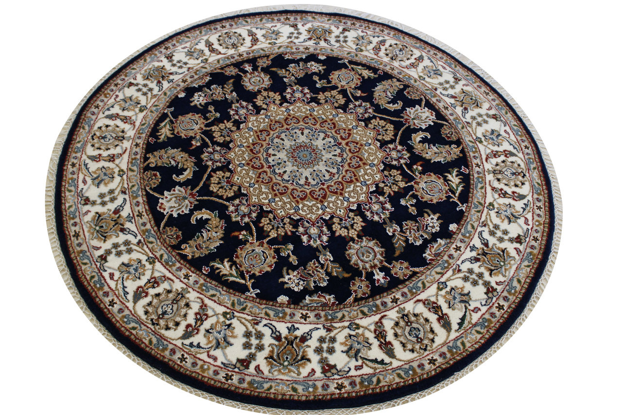 Isabelline Bouck One-of-a-Kind 4.10x4.10 Round Area Rug Blue | Wayfair