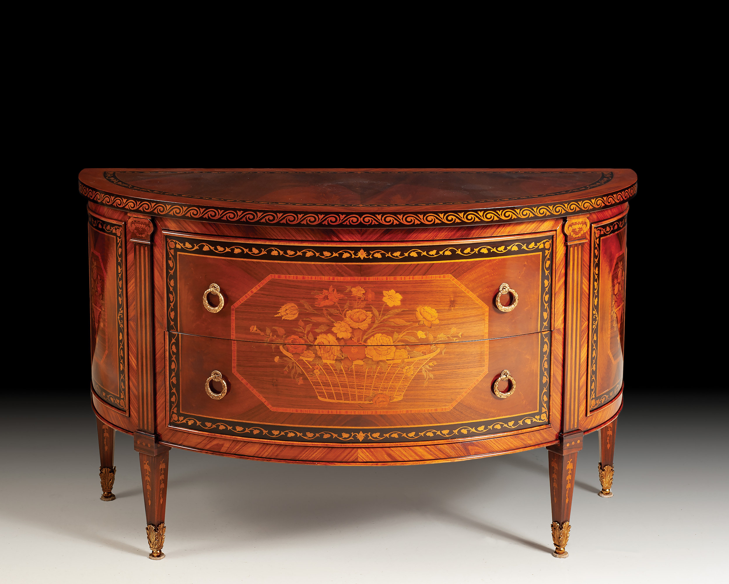 David Michael Table buffet à 2 tiroirs en bois de noyer de 58 po de ...