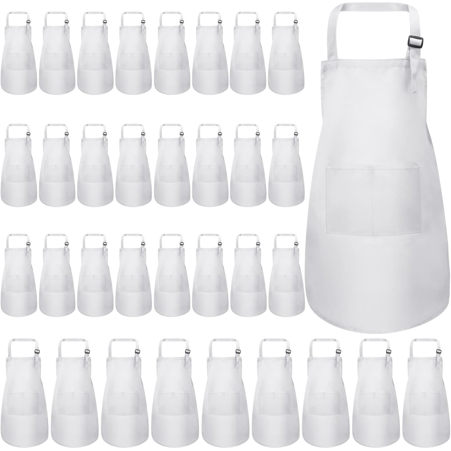 Prep & Savour 35 Pcs Children Artists Aprons Adjustable Chef Apron Kids ...