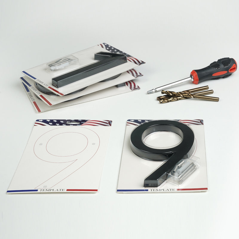 AMOBRO 7" H Metal House Number Flush or Floating Mount, Clean Finished ...