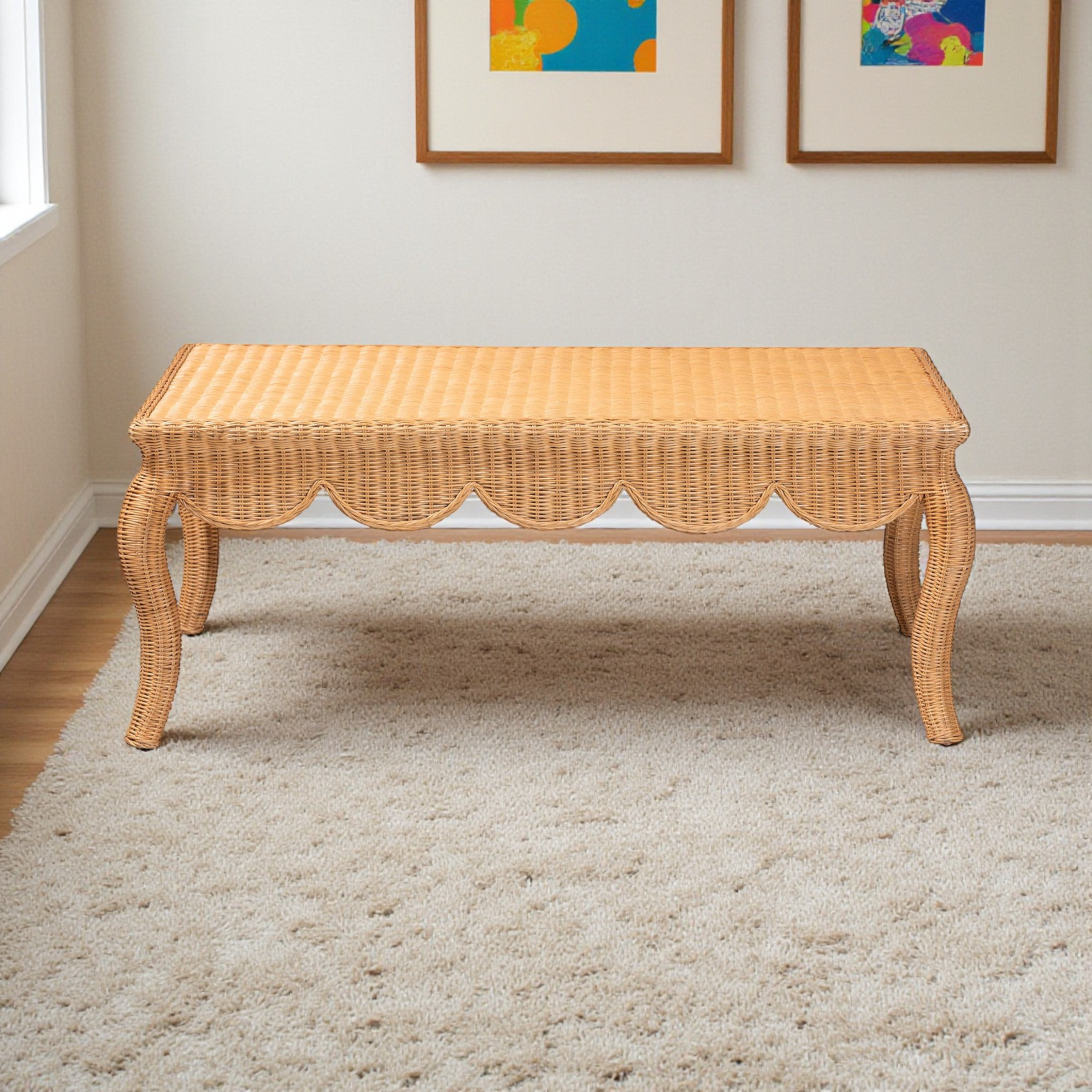 Bay Isle Home™ Acelynn Modern Natural Rattan Coffee Table in Light ...