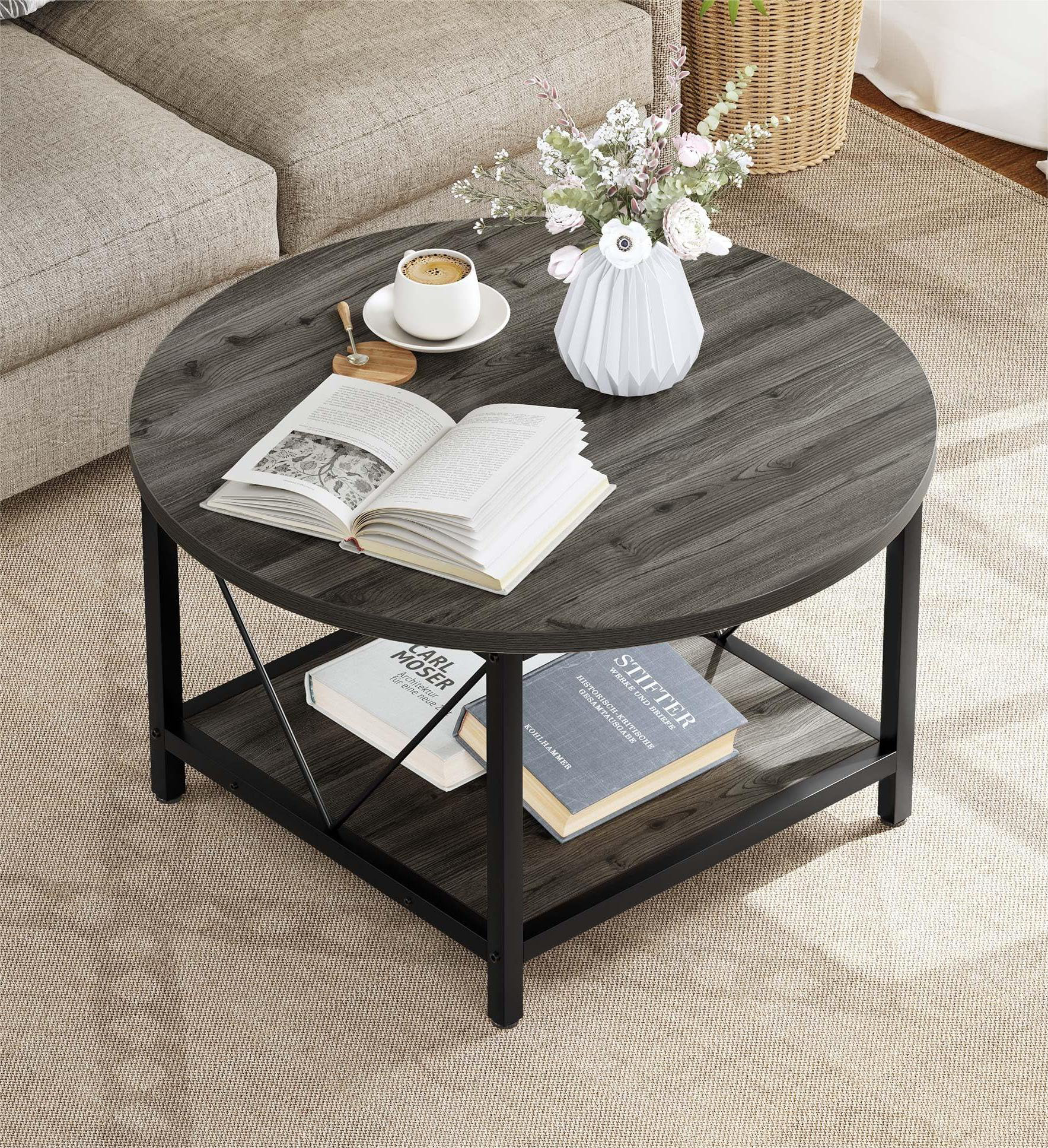 17 Stories Table basse ronde, table basse Modern Farmhouse - Wayfair Canada