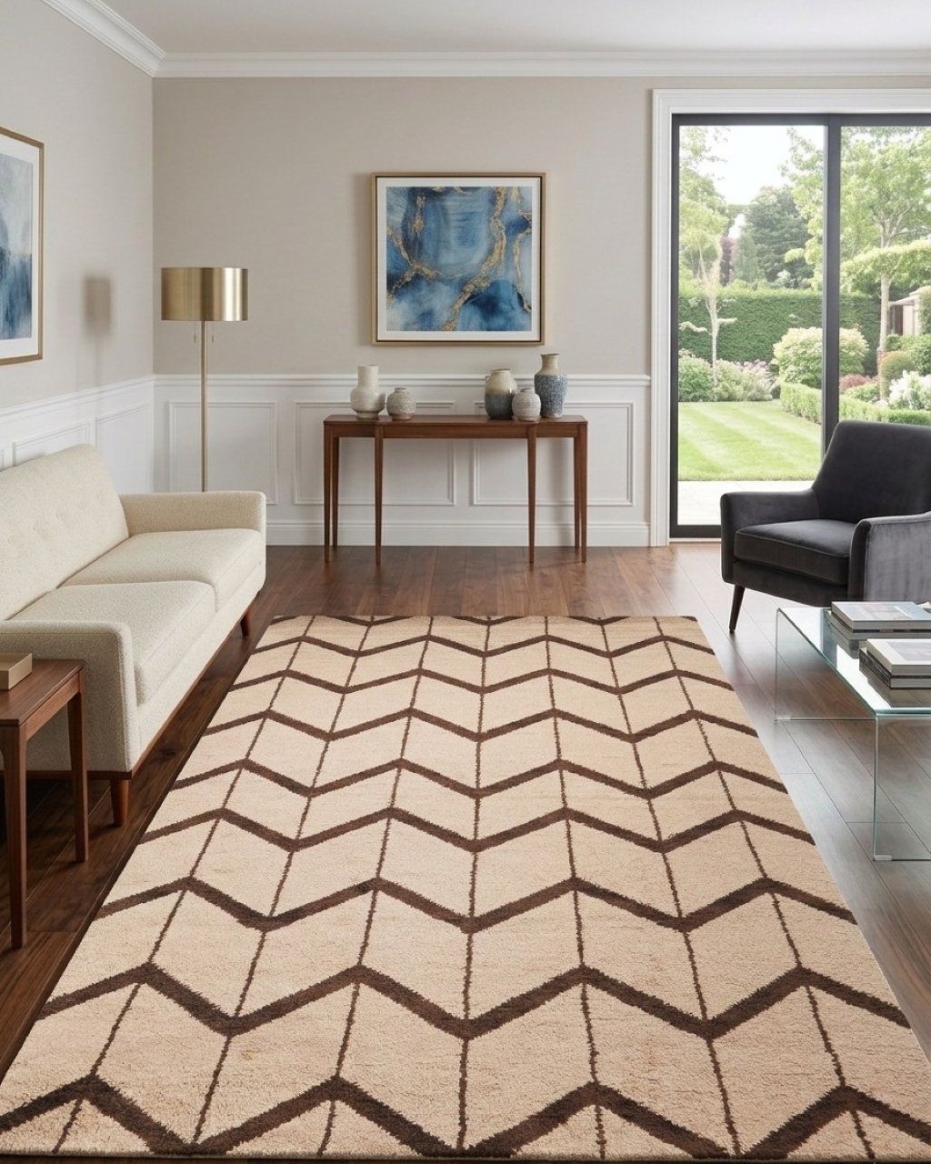 Corrigan Studio® Beige Brown 100% Wool Handmade Geometric Area Rugs ...