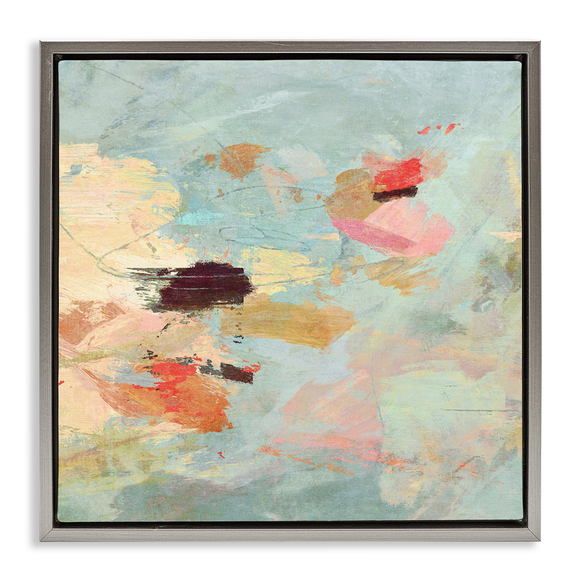 Latitude Run® Sweep Subtle Abstraction Framed Floater Canvas Wall Art ...
