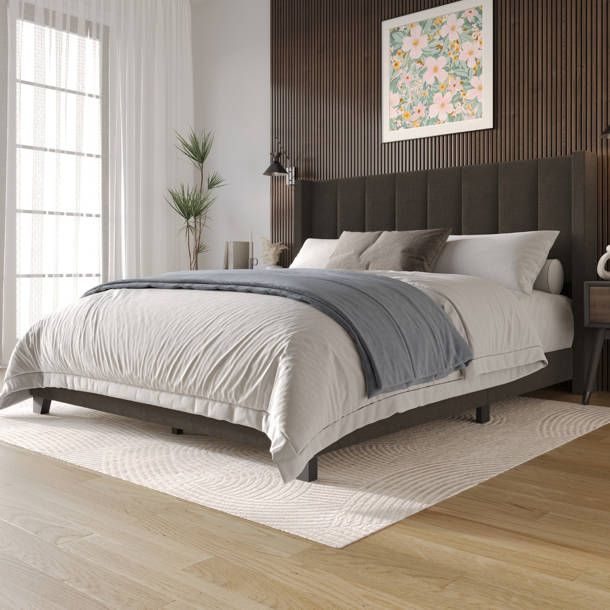 Lark Manor Araylia Upholstered Wingback Bed & Reviews | Wayfair