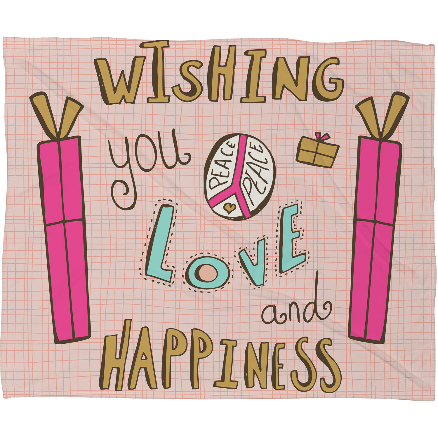 Deny Designs Heather Dutton Peace Love and Happiness Fleece Polyester ...