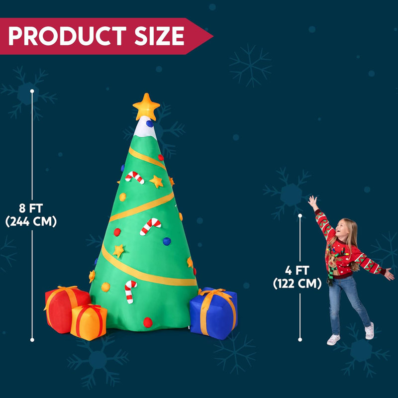 The Holiday Aisle® 8 FT Christmas Inflatable Tree Decoration | Wayfair