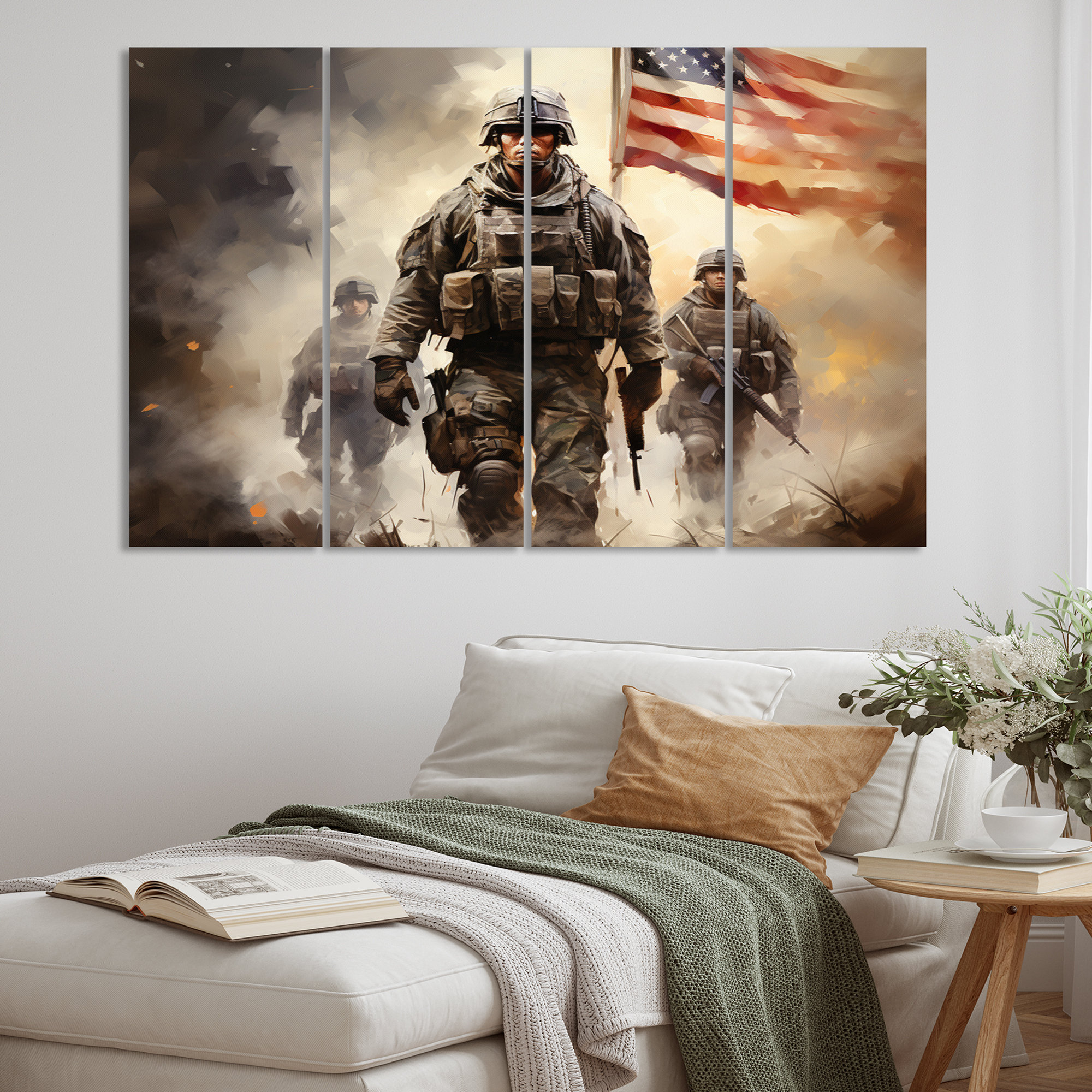 Design Art Us Military in Mission I - Army Metal Wall Art Living Room ...