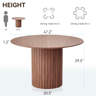 Latitude Run® 47 Inches Wood Round Dining Table for 4, Natural Kitchen ...